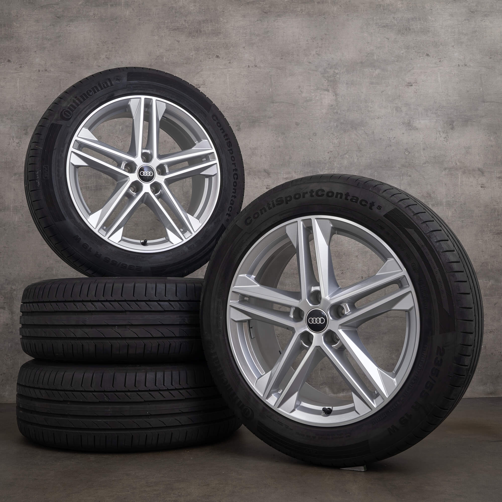 OEM Audi Q5 SQ5 rims 19 inch FY summer wheels 80A601025G silver high-gloss