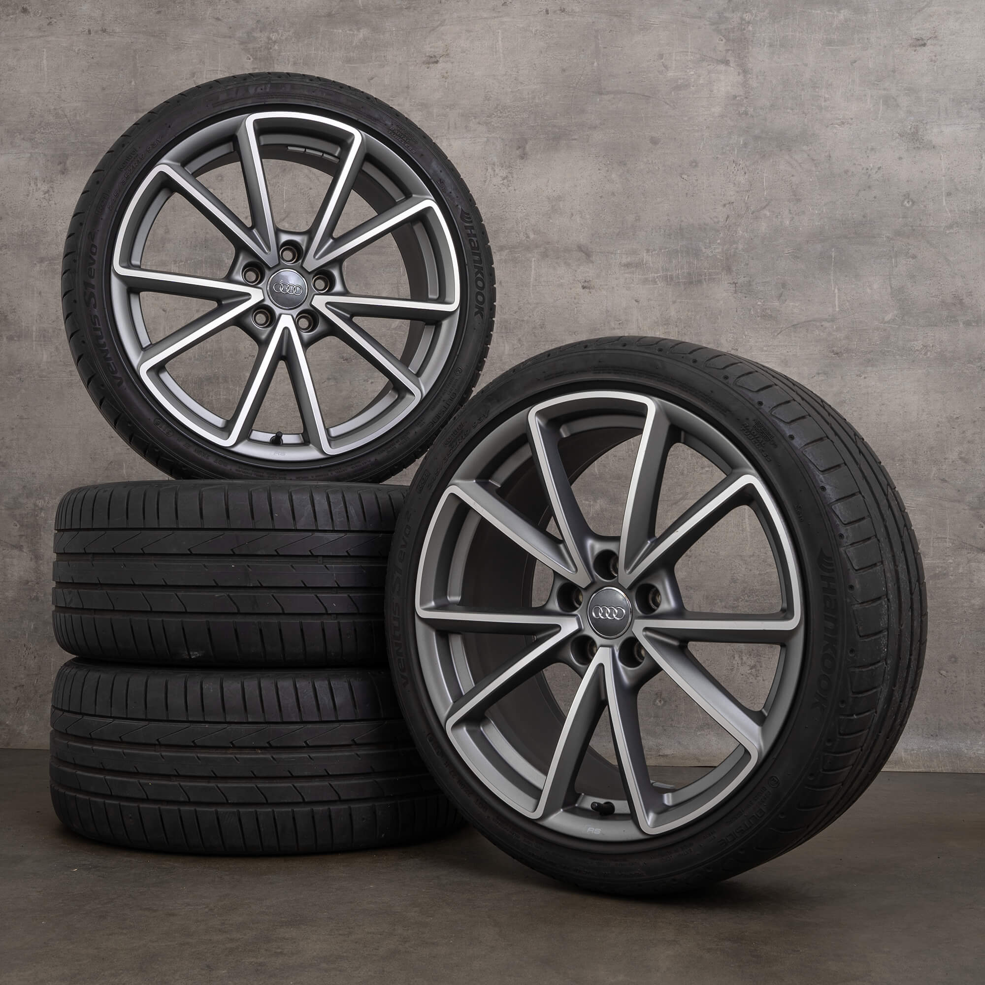 OEM Audi A4 S4 rims 19 inch 8W B9 summer wheels 8W0601025BD titanium ...