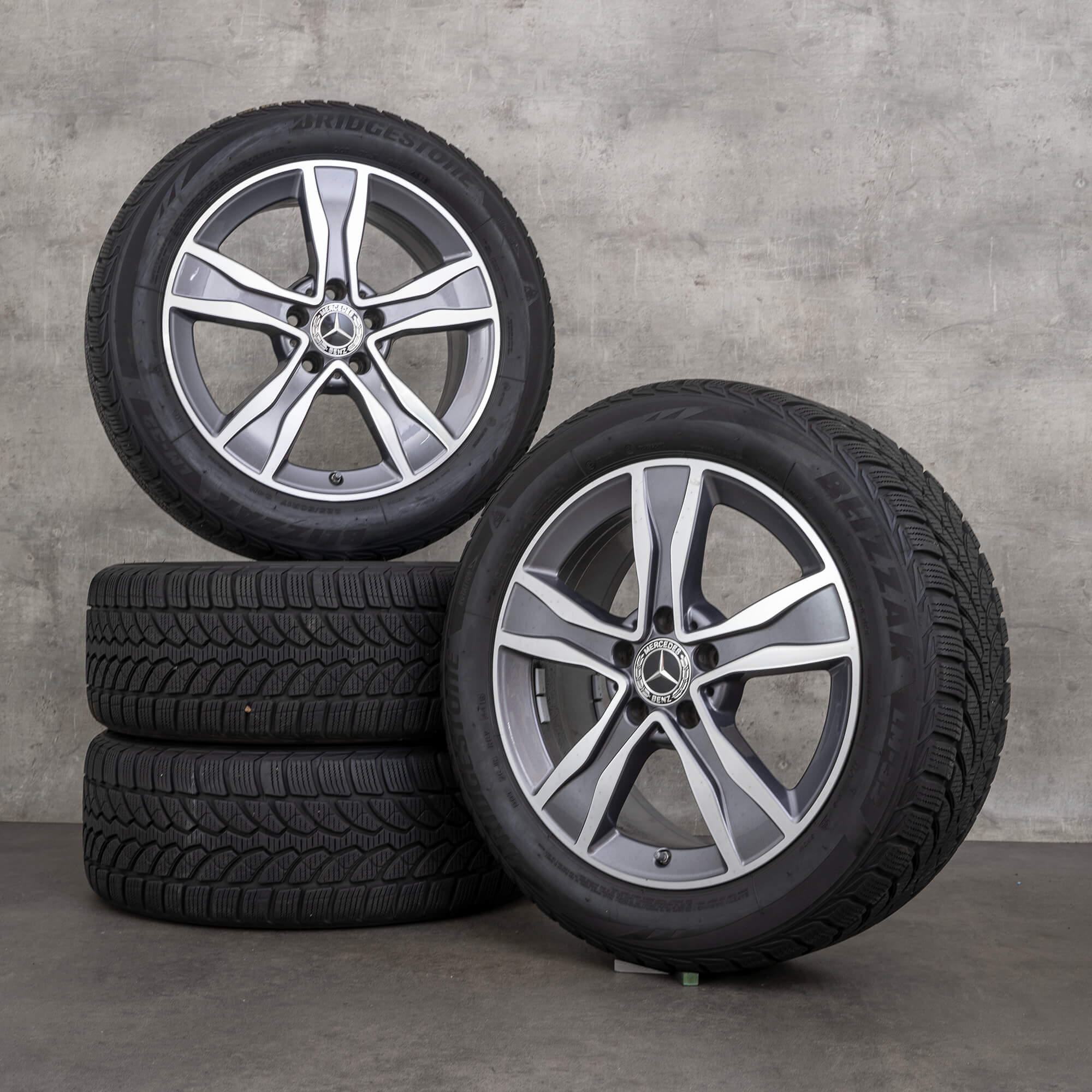 Mercedes Benz 17 inch rims C-Class W205 winter tires OEM wheels