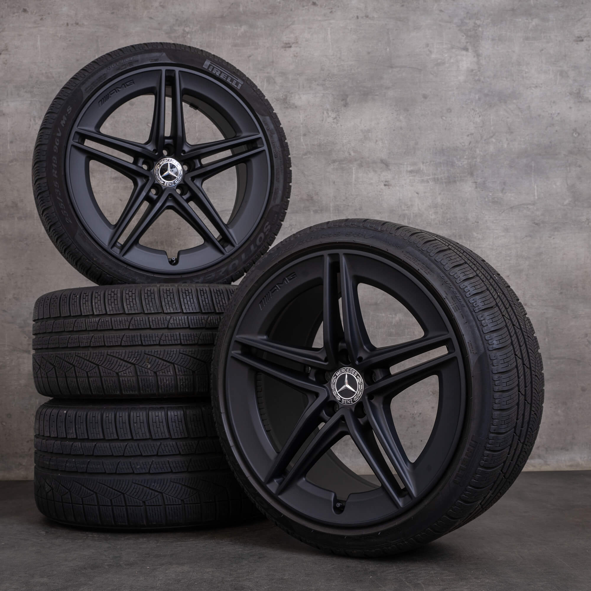 Originele Mercedes Benz C-Klasse C63 & S AMG winterwielen 19 inch C205 ...