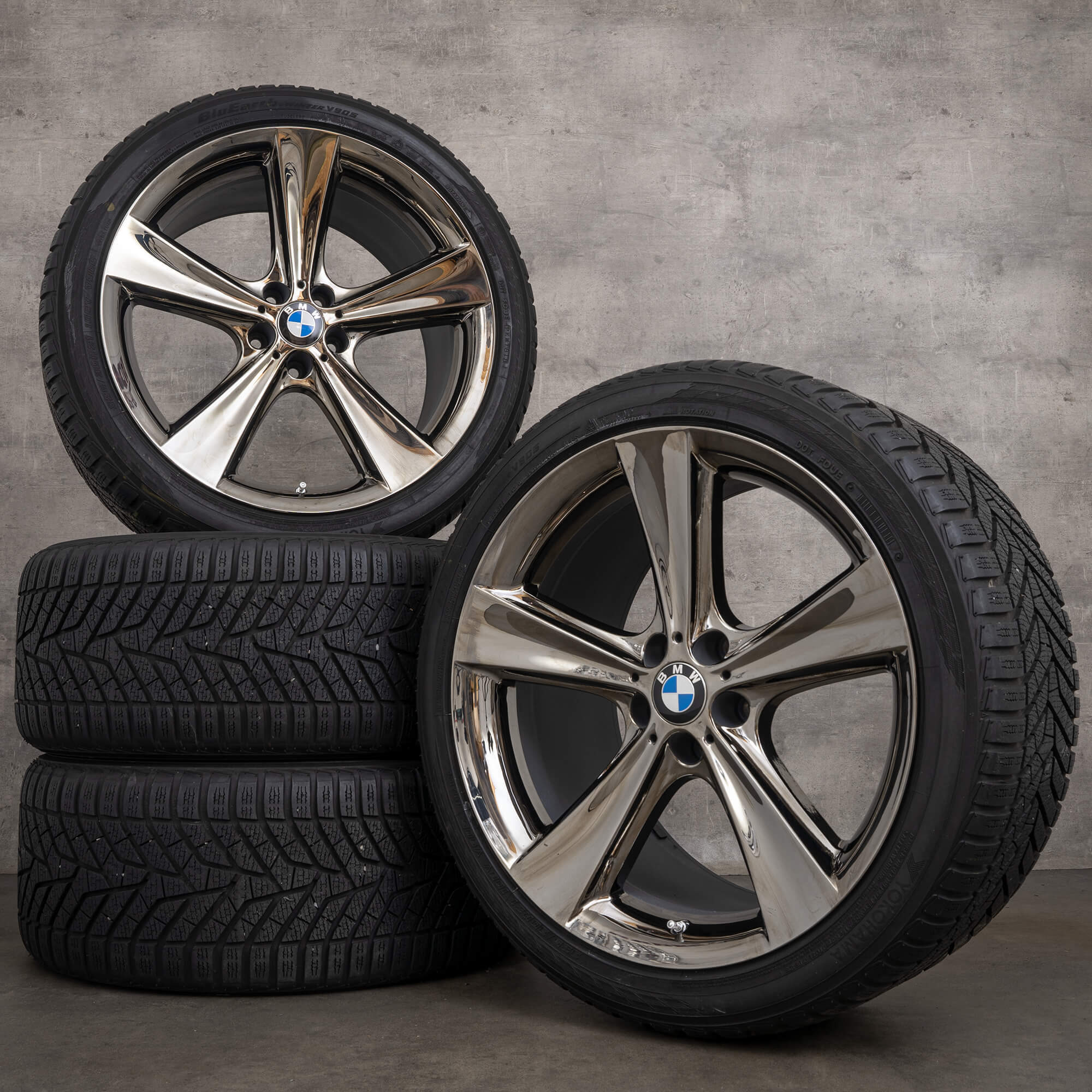Original BMW X5 E70 winter wheels 21 inch Midnight Chrome Styling 128