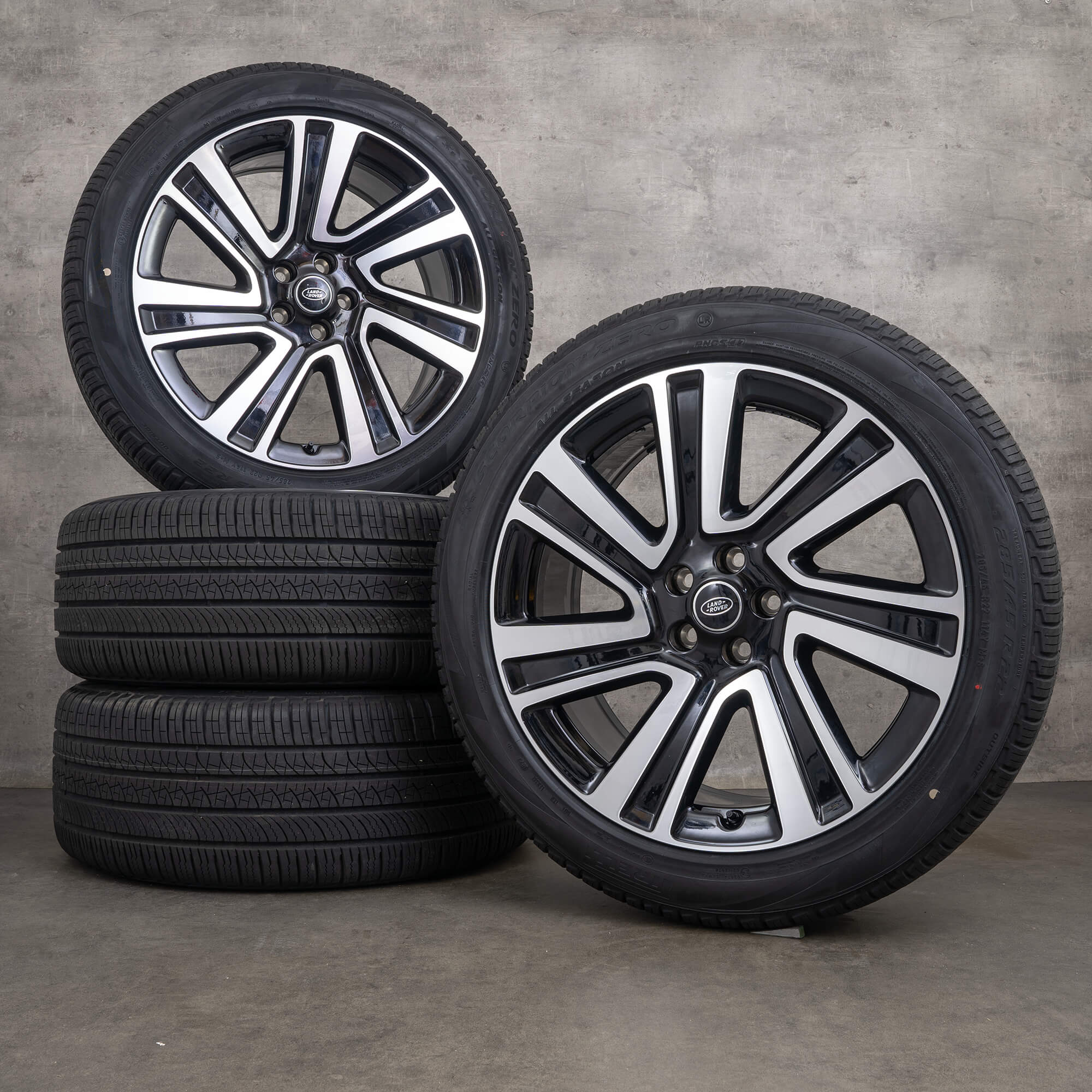 OEM Land Rover Range V L460 22 rims summer tires NEW gloss black