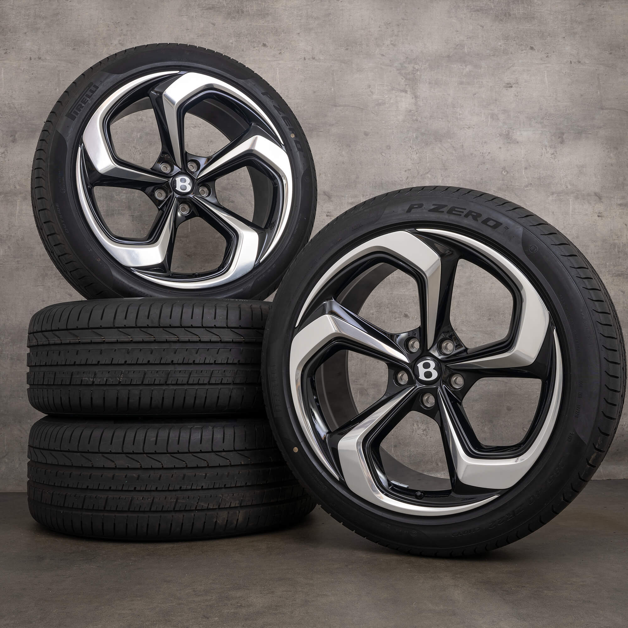 Bentley Bentayga 4V PL71 summer tires 22 inch rims black 36A601025BN NEW