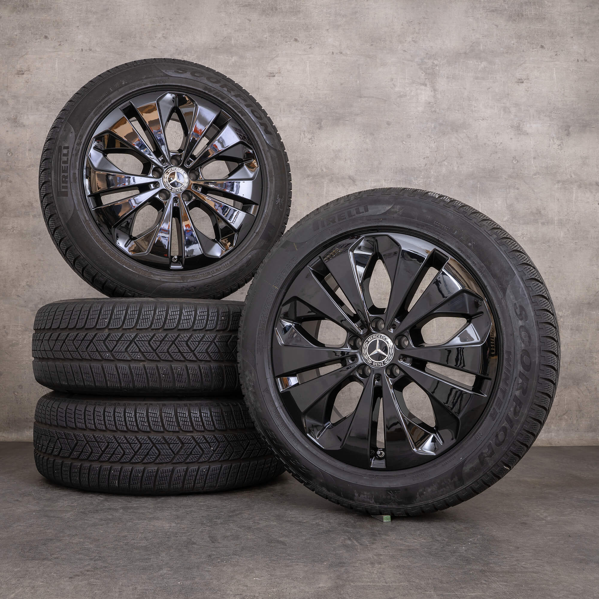 Original Mercedes Benz EQC jante vară 19 inch N293 A2934010200 negru lucios