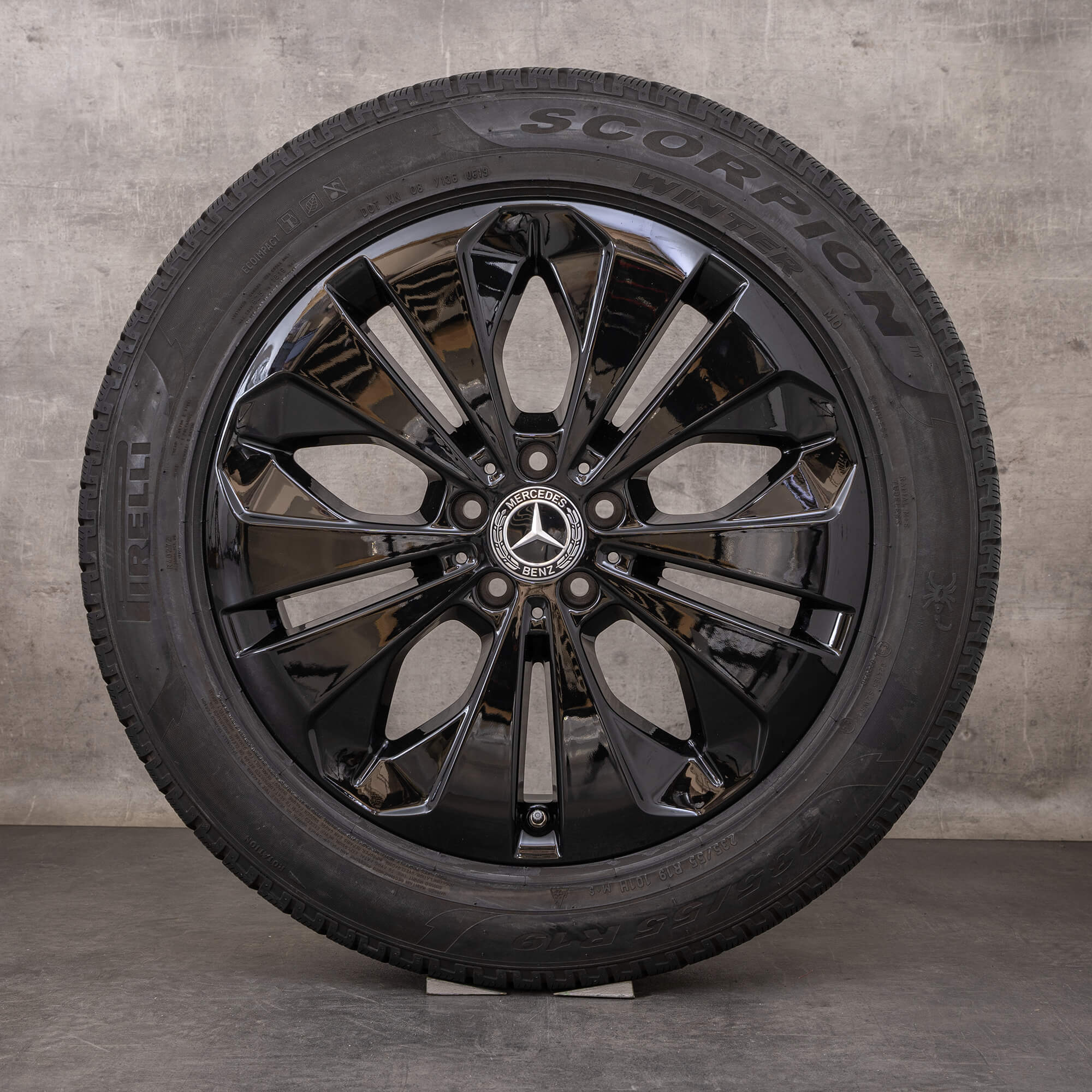 Original Mercedes Benz EQC jante vară 19 inch N293 A2934010200 negru lucios