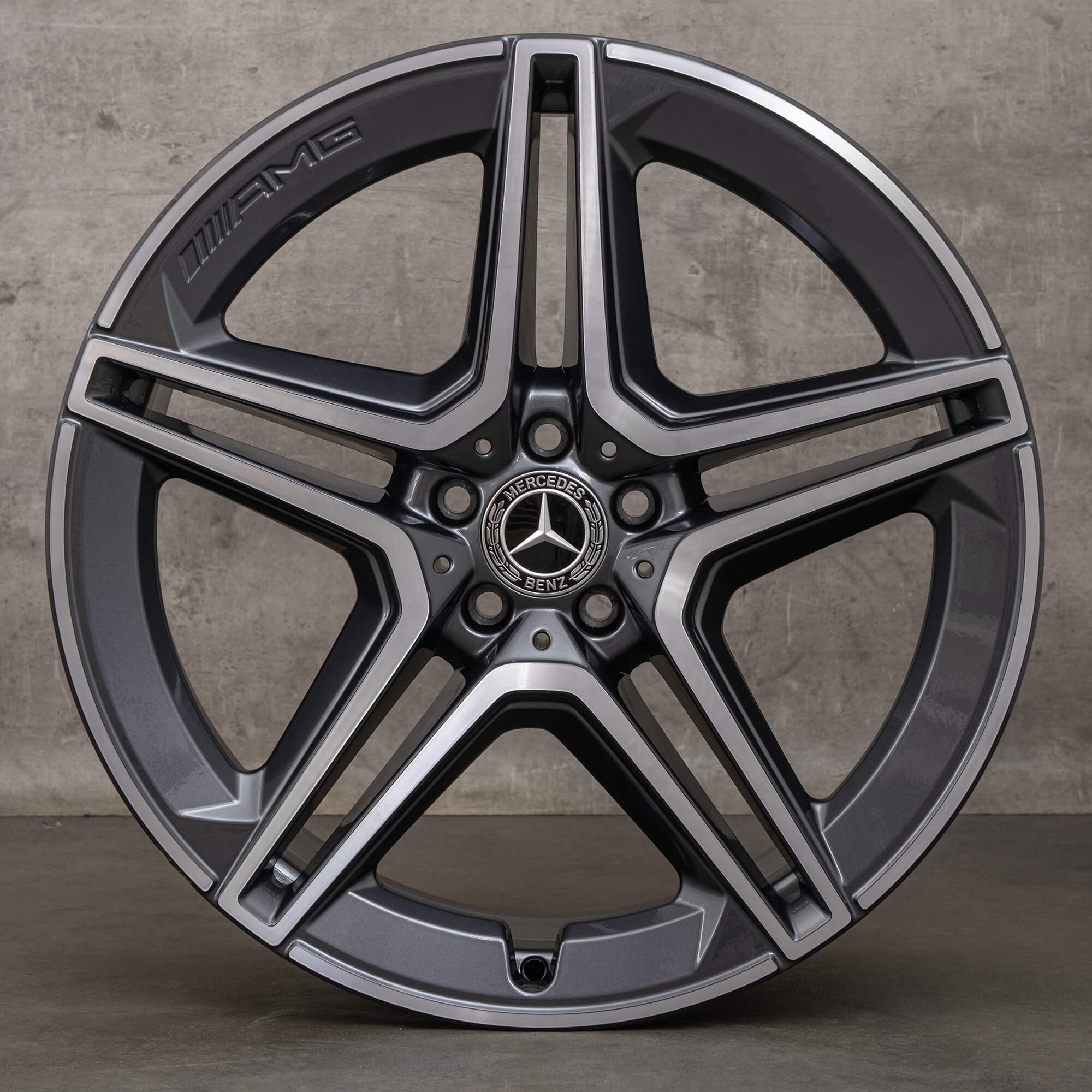 Original AMG Mercedes Benz GLS X167 21 inch rim A1674017300 himalaya grey