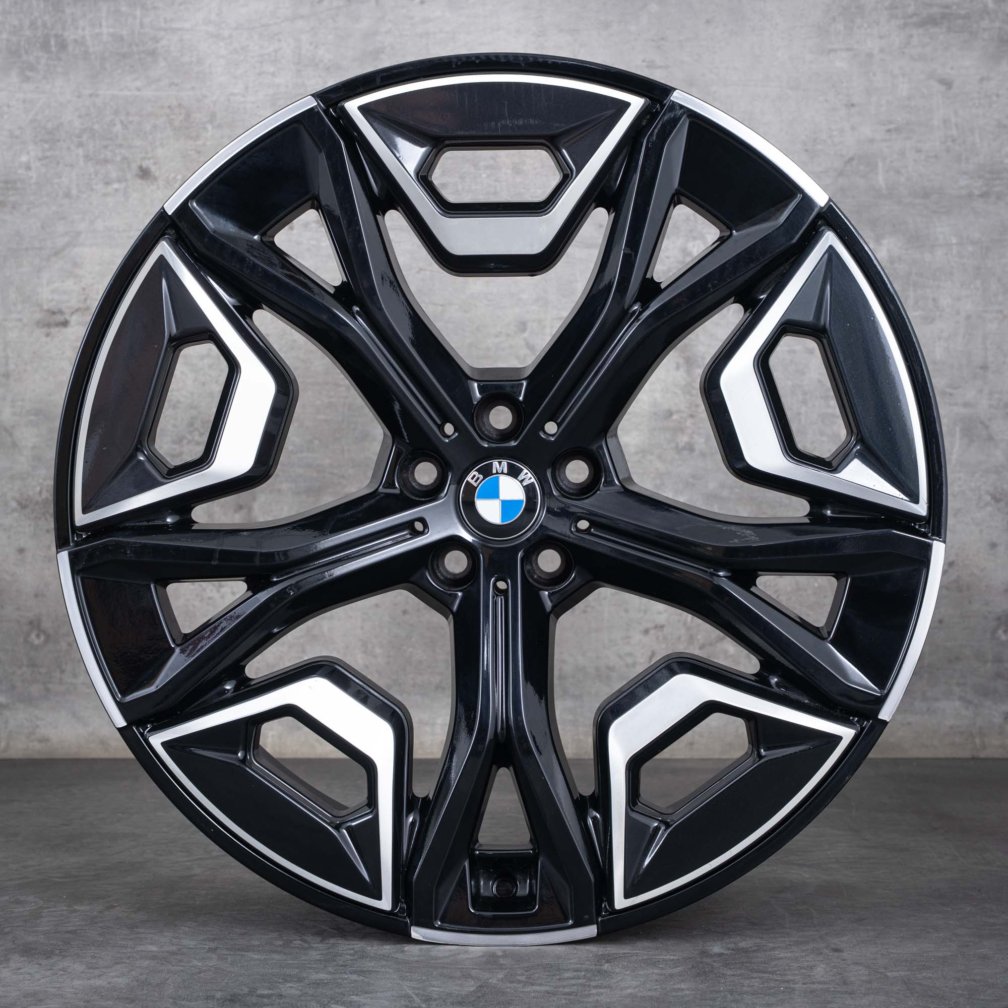 OEM BMW iX rims 22 inch i20 Styling 1020 5A02658 black polisched