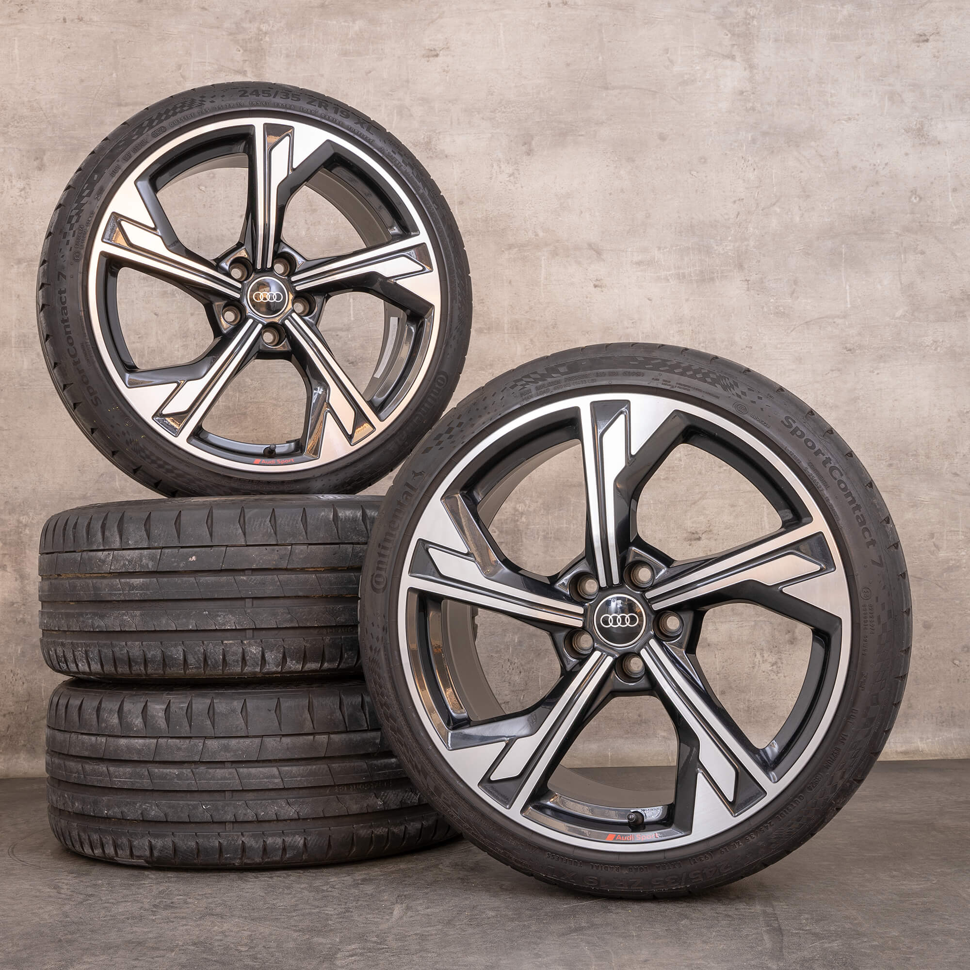 OEM Audi A4 S4 snow tire packages 19 inch B9 8W rims 8W0601025EM granit ...
