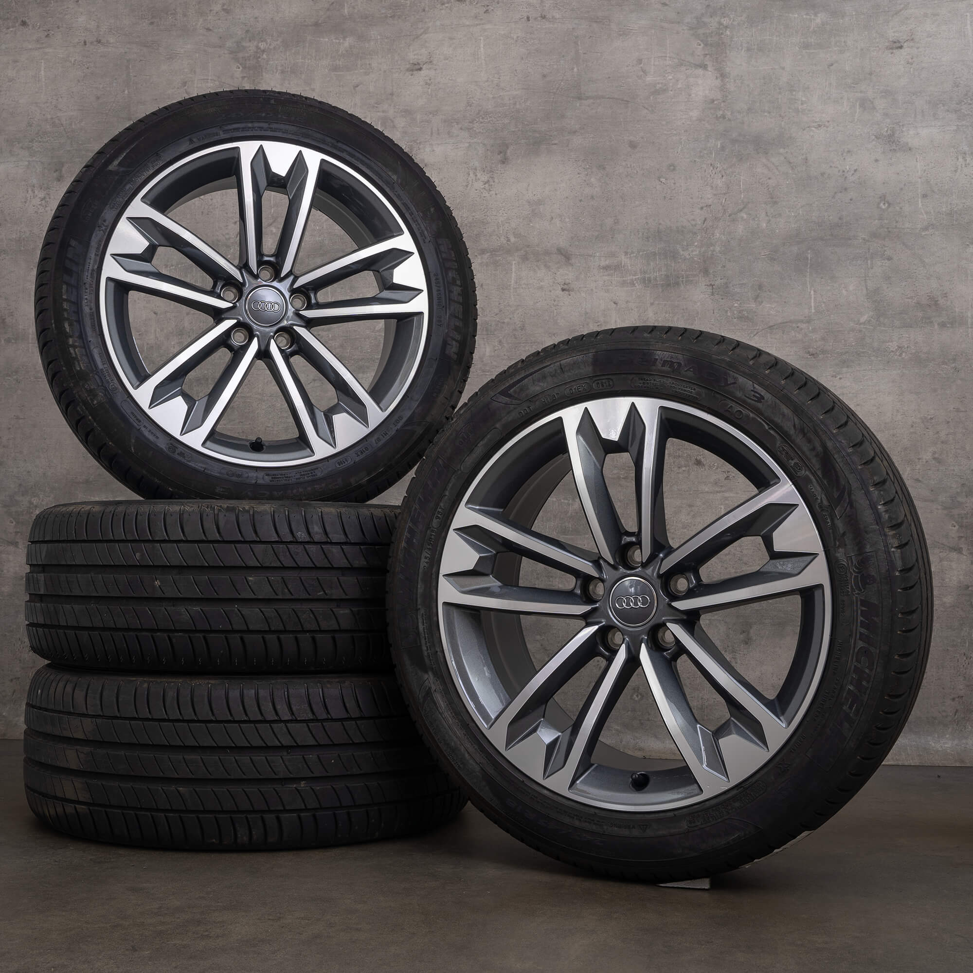 OEM Audi A4 rims 18 inch 8W B9 Allroad summer tires 8W9601025C titanium ...