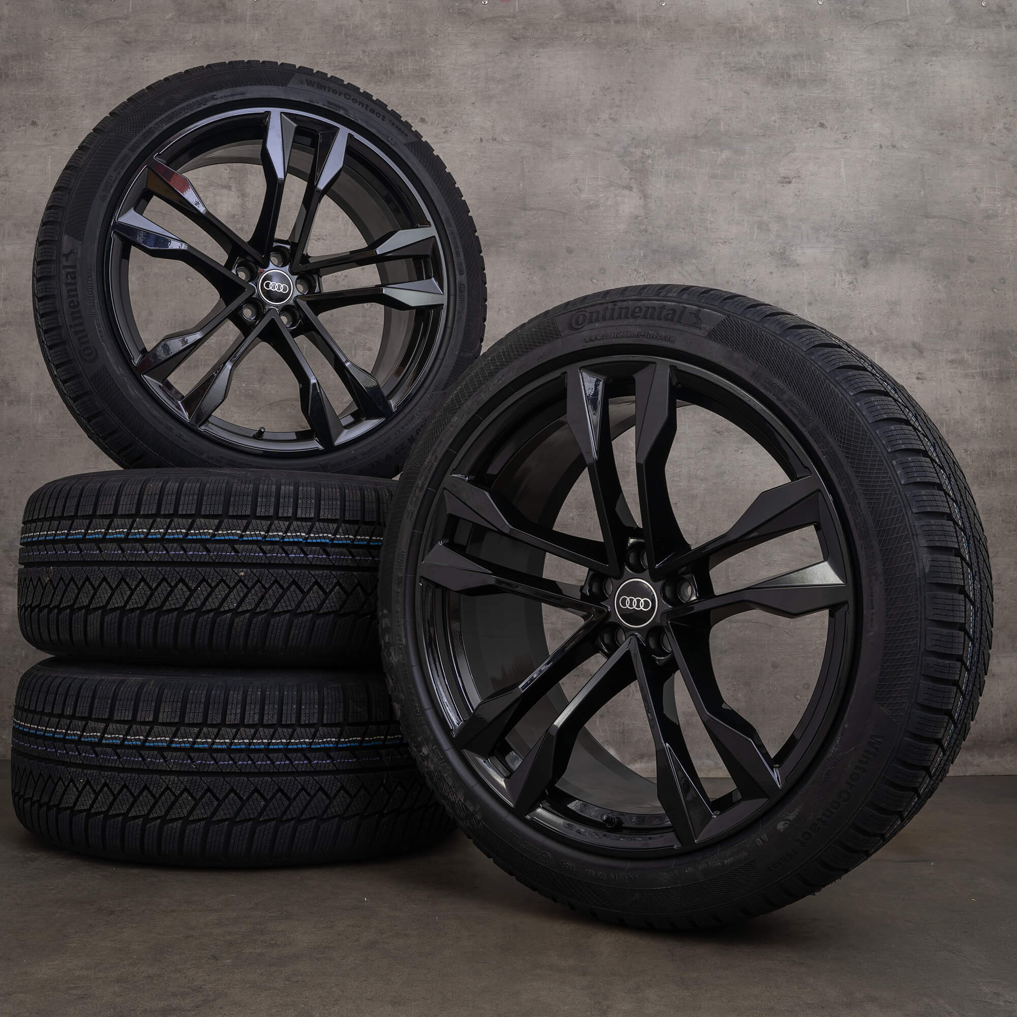 OEM Audi Q8 SQ8 rims 22 inch 4M8 winter OEM wheels 4M8601025J black tires