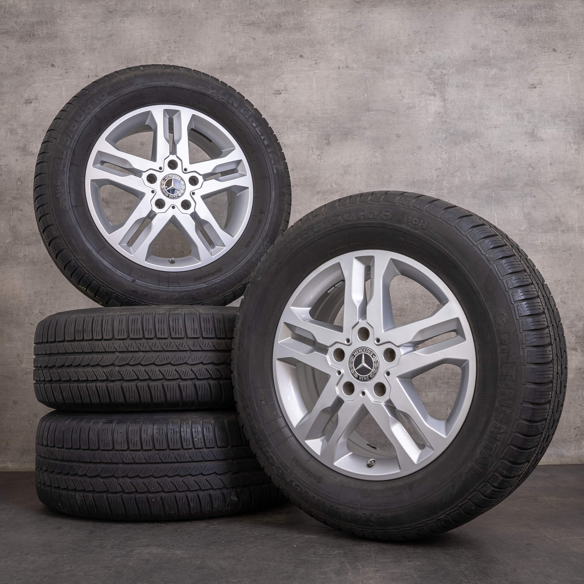 Original Mercedes Benz G-Class jante vară 18 inch W463 G350 G400 G500 A4634012502 argint lucios