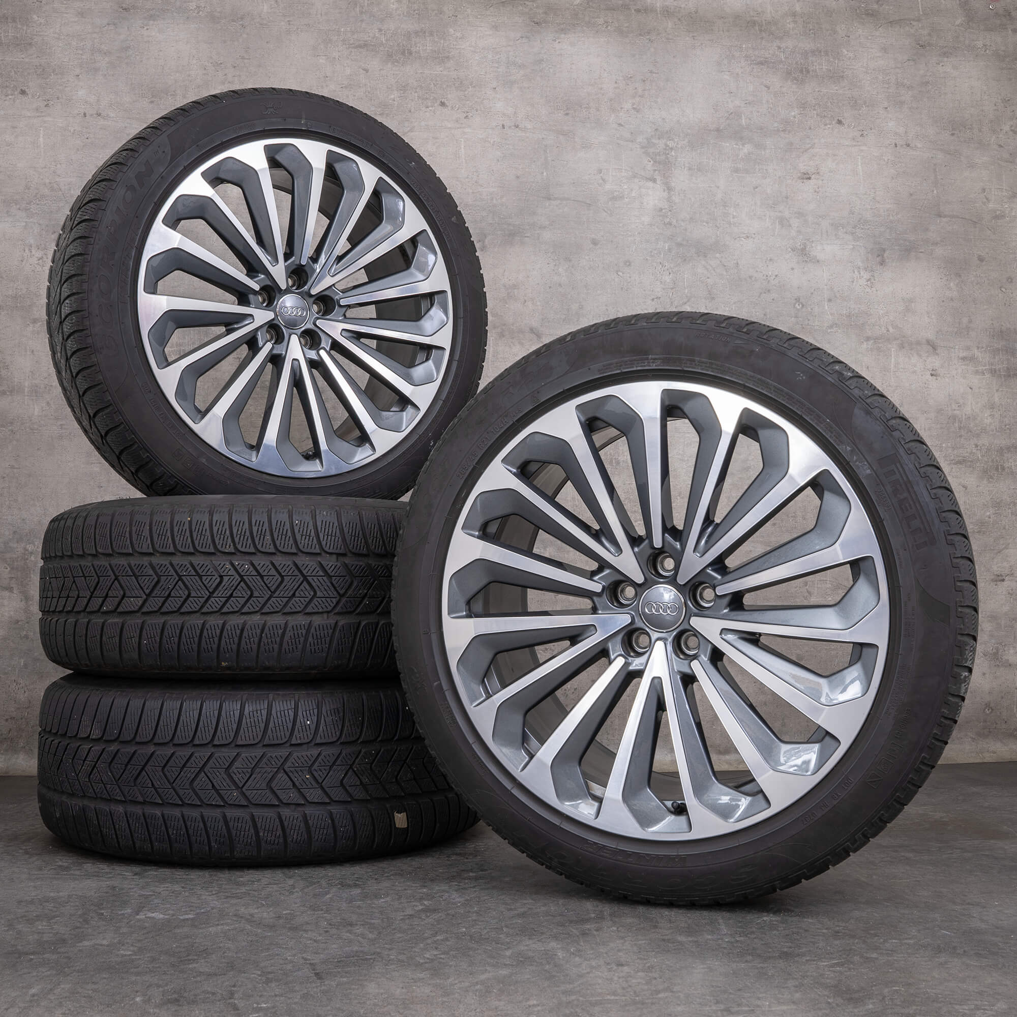 Original zimní pneu s disky Audi Q8 e-tron 21" GE ráfky na auto ...