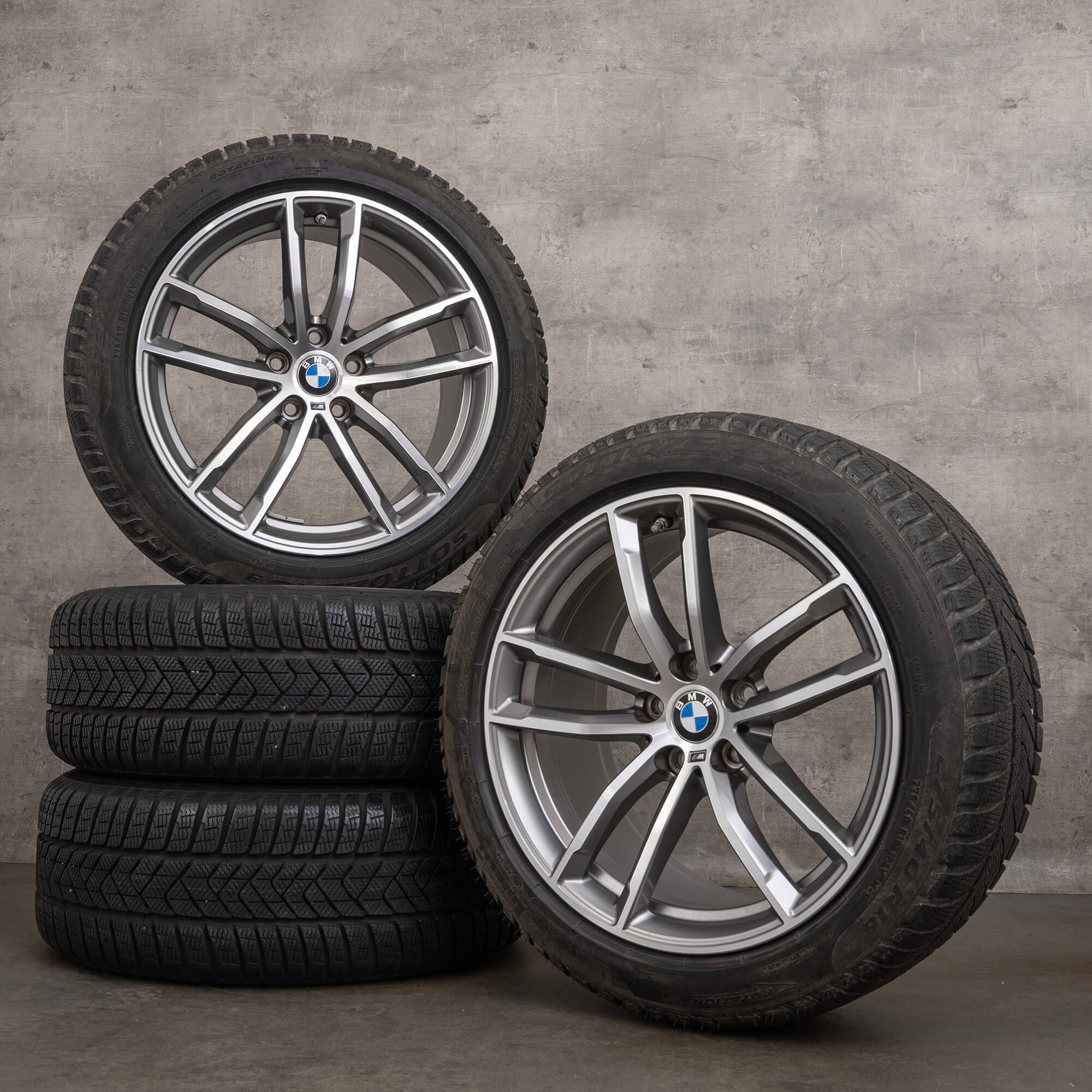 Original BMW 5er G30 G31 18 Zoll Winterreifen Felgen 662 M 7855081 7855082
