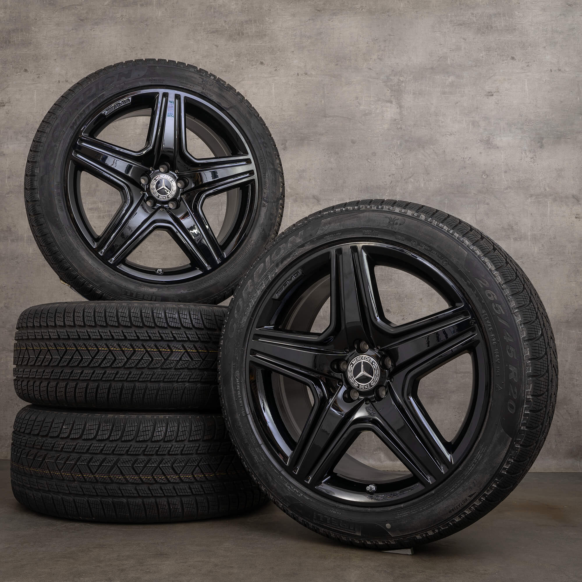 OEM Mercedes AMG ML63 W166 20 inch winter tires rims A1664012202