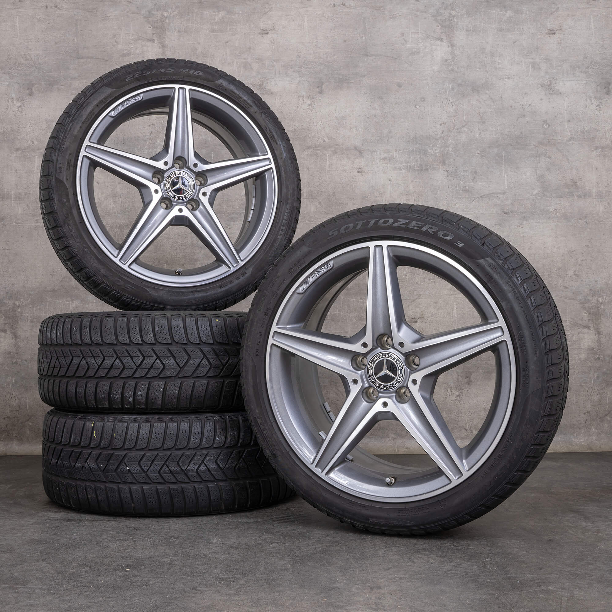 OEM Mercedes Benz C-Class AMG snow tire packages 18 inch W205 S205 C205 ...