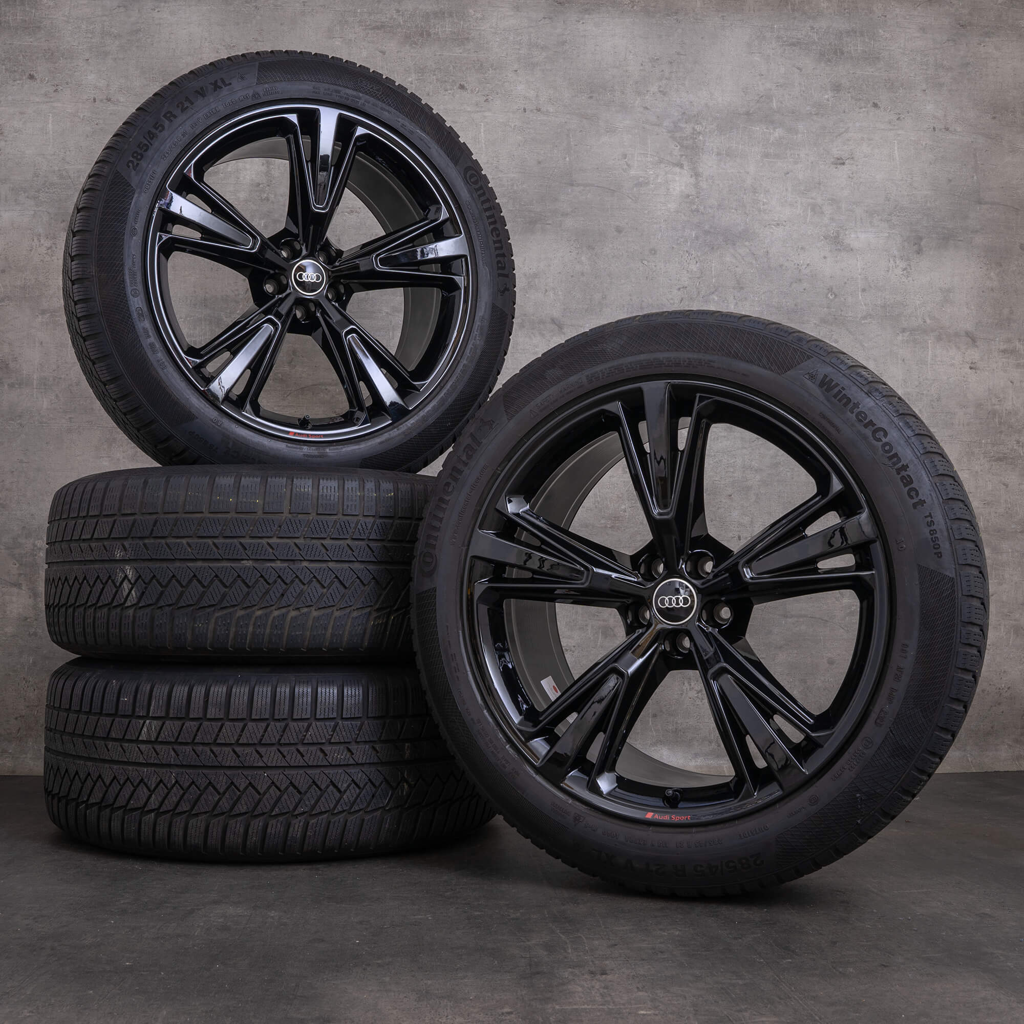 OEM Audi Q8 SQ8 snow tire packages 21 inch 4M8 rims 4M8601025H black glossy