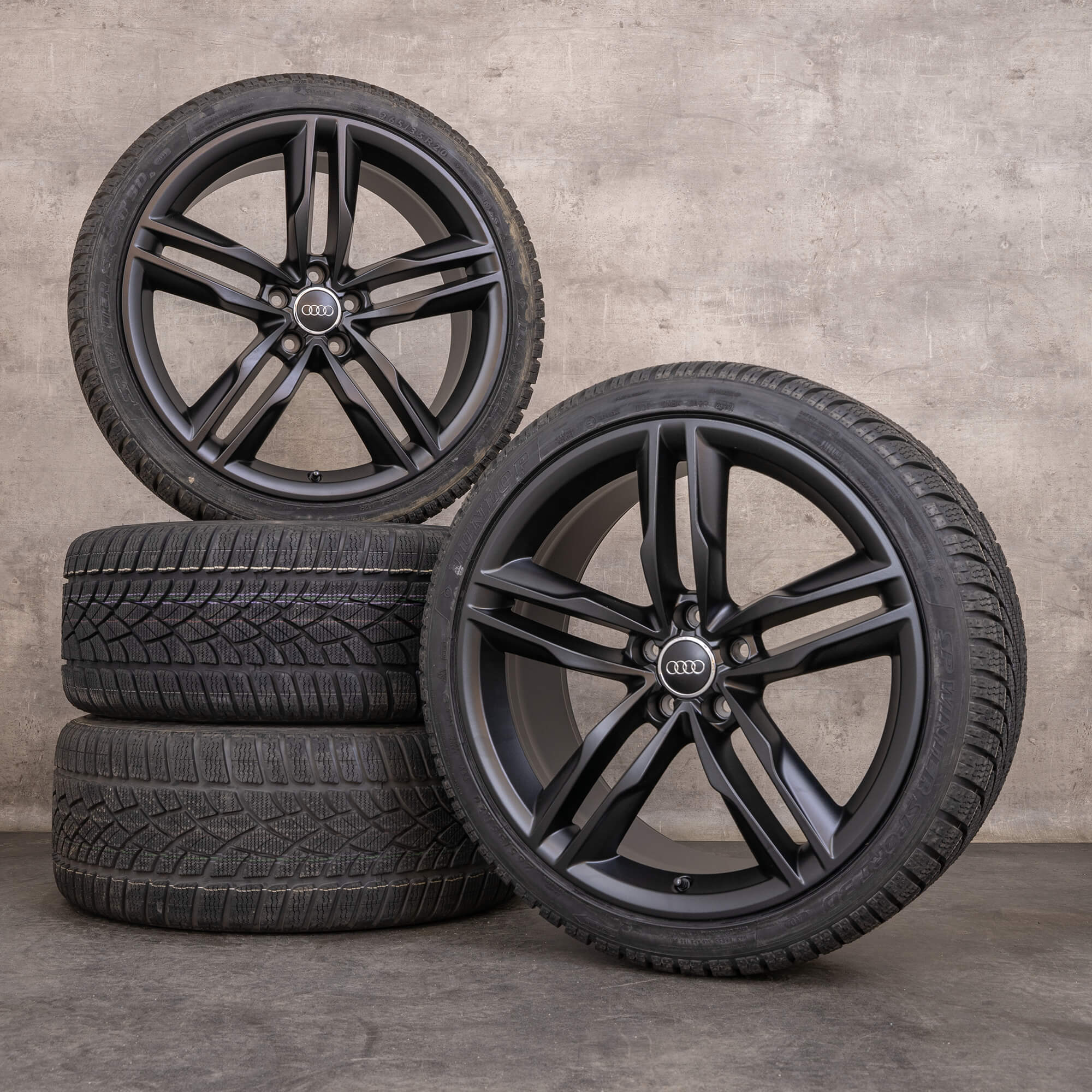 OEM Audi A7 S7 snow tire packages 20 inch 4G C7 rims 4G8601025AJ black matt
