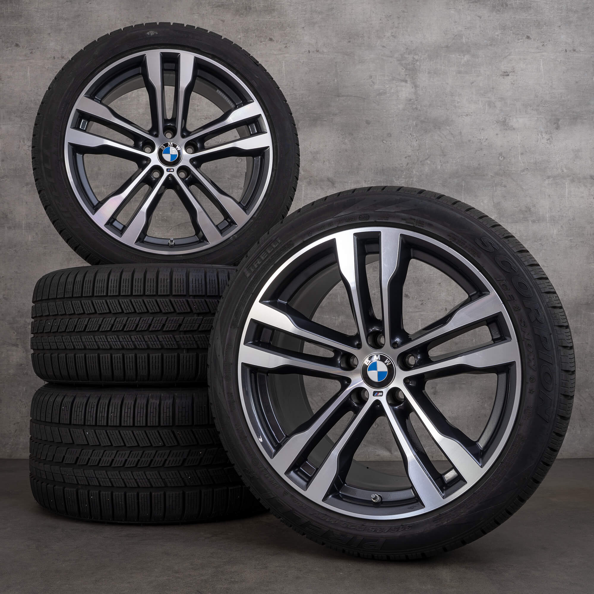 BMW X5 E70 F15 X6 F16 OEM winter wheels 20 inch tires rims M468 7 mm