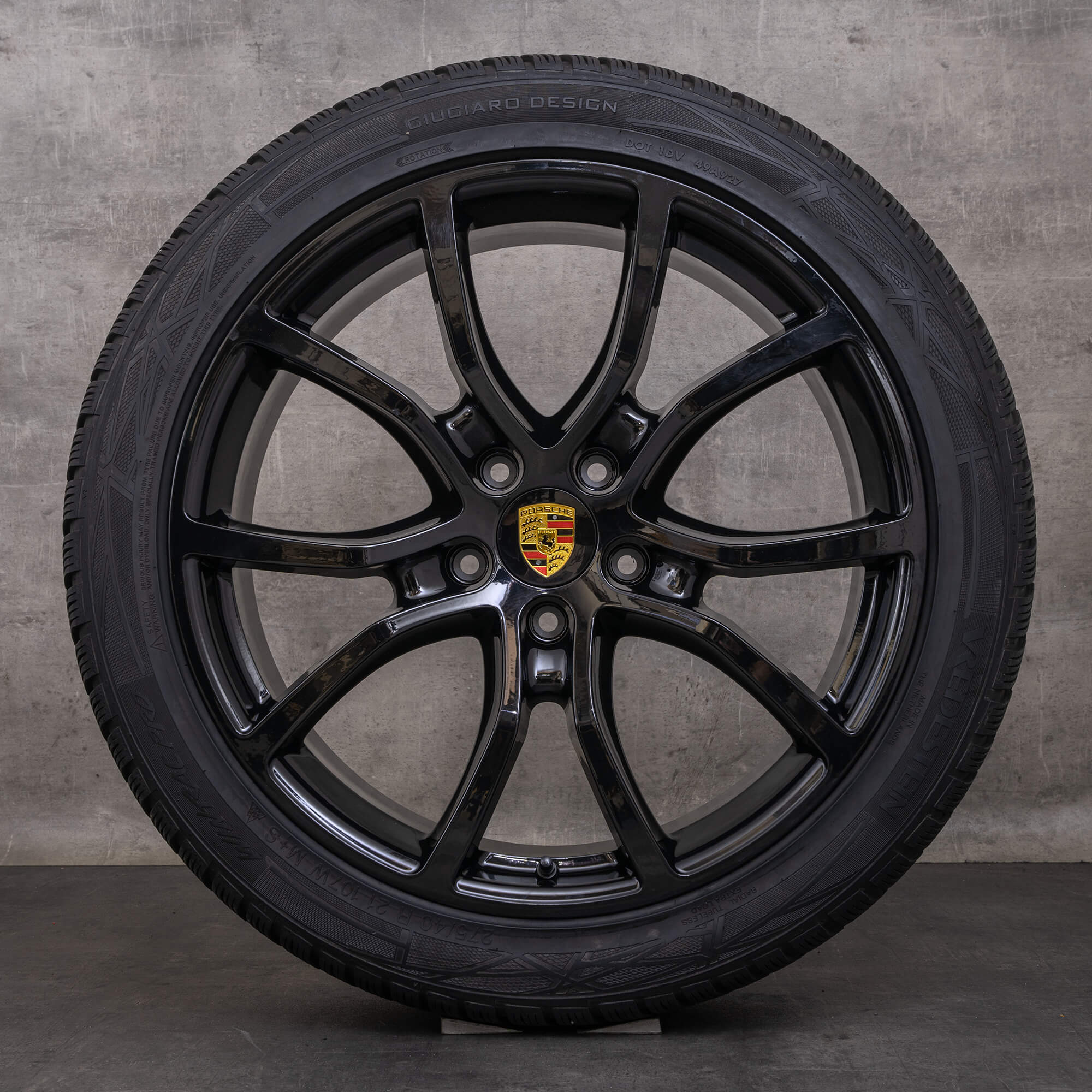 Original Porsche Cayenne vinterhjul 21 tum 9YA E3 fälgar / fälg 9Y0601025BH 9Y0601025BJ svart ...