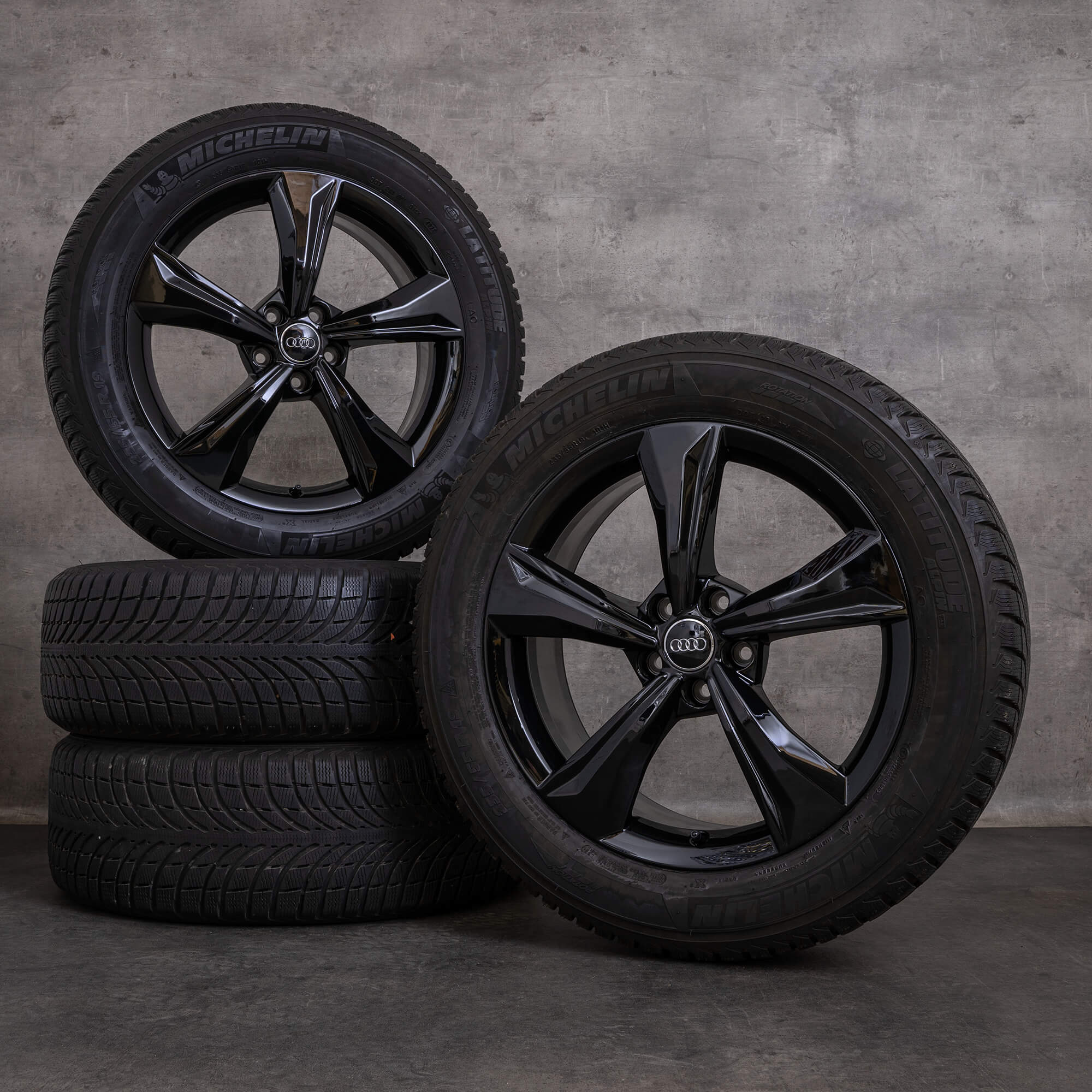 OEM Audi Q5 SQ5 snow tire packages 19 inch FY rims 80A601025K black glossy