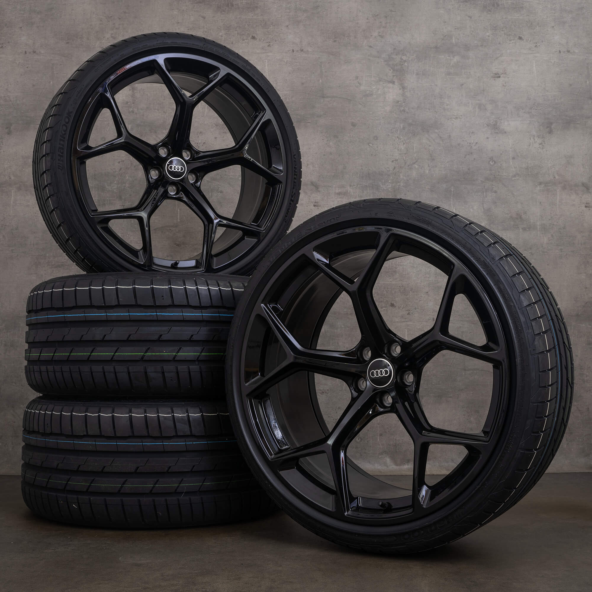 OEM Audi RS6 RS7 rims 22 inch 4K C8 summer wheels 4K0601025CQ black ...