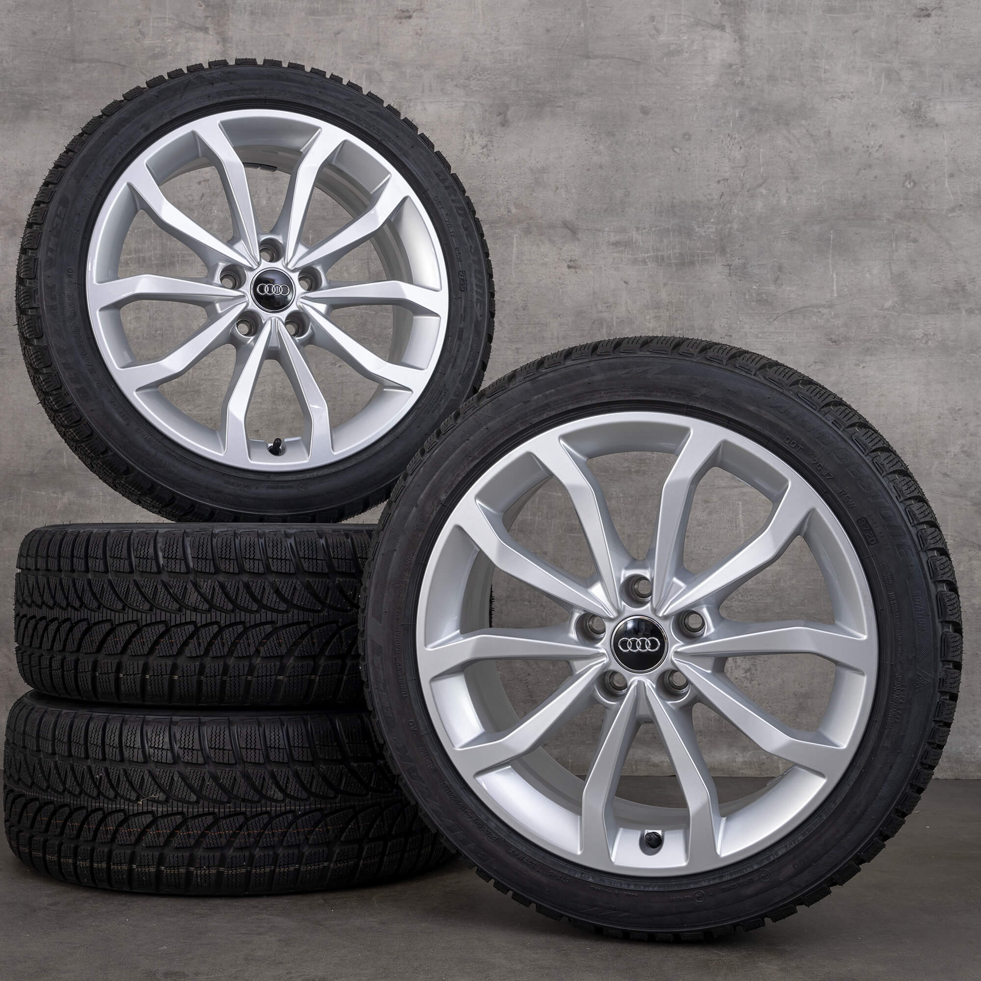OEM Audi A4 S4 snow tire packages 18 inch B9 8W rims 8W0601025ED silver ...