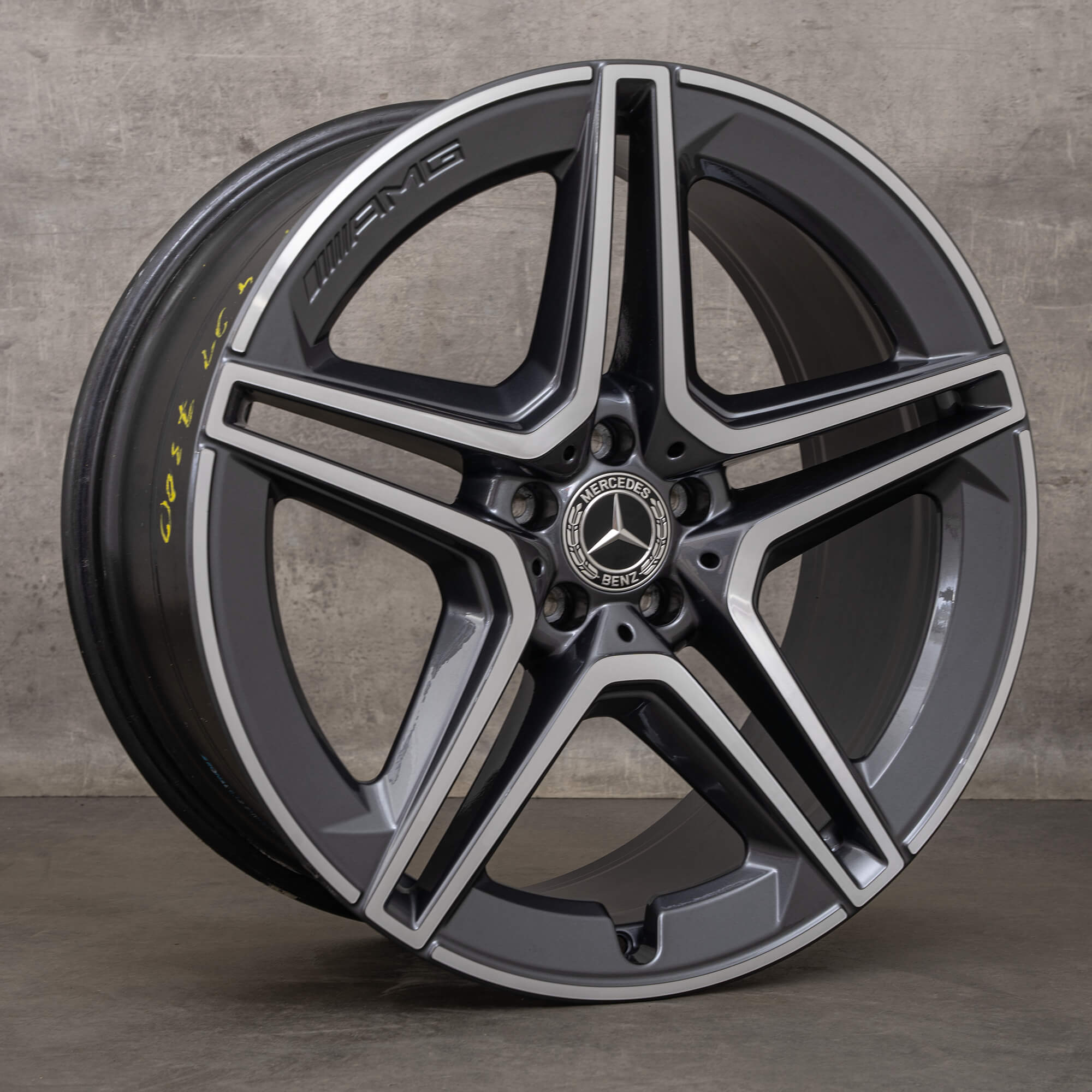 Original AMG Mercedes Benz GLS X167 21 inch rim A1674017300 himalaya grey