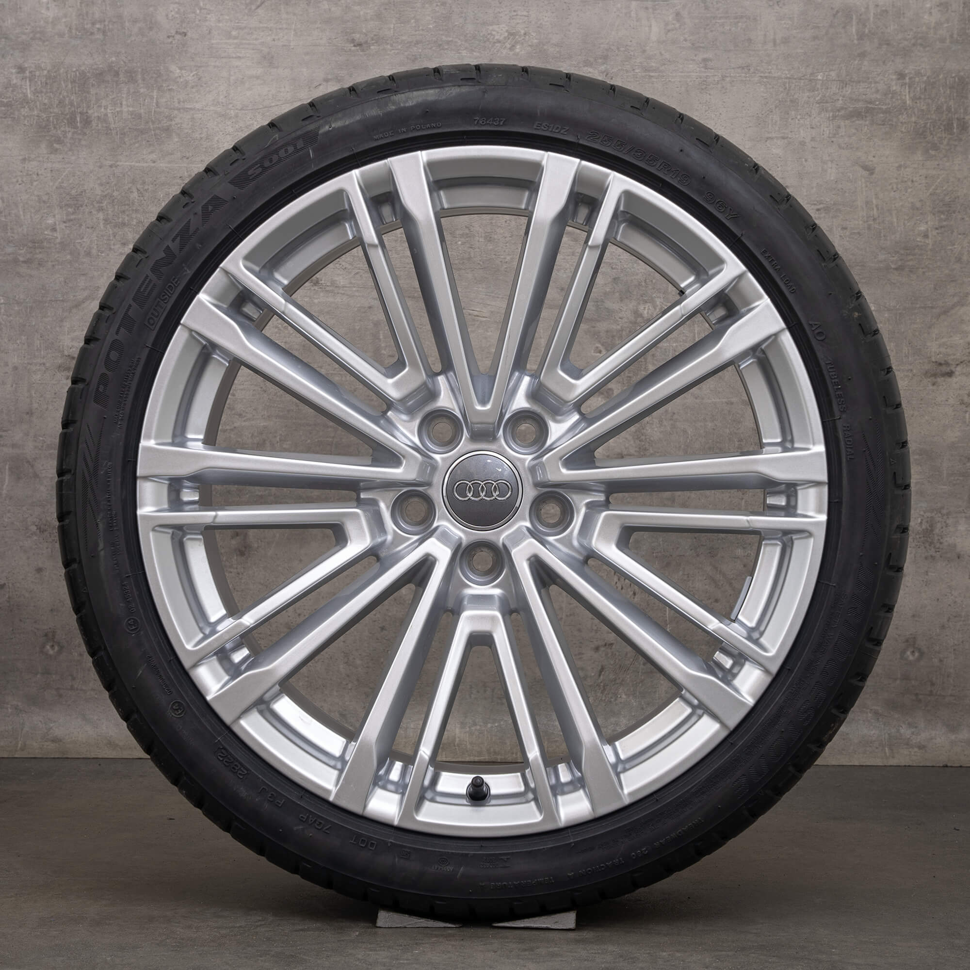 Audi A5 S5 B9 8W 19 inch rims summer wheels tires 8W0601025CC silver NEW