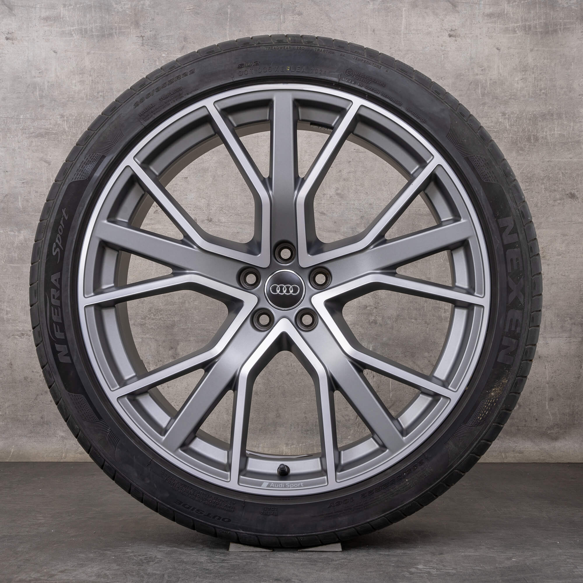 Originele Audi Q7 SQ7 velgen 22 inch 4M zomerwielen 4M0601025CP titaan ...