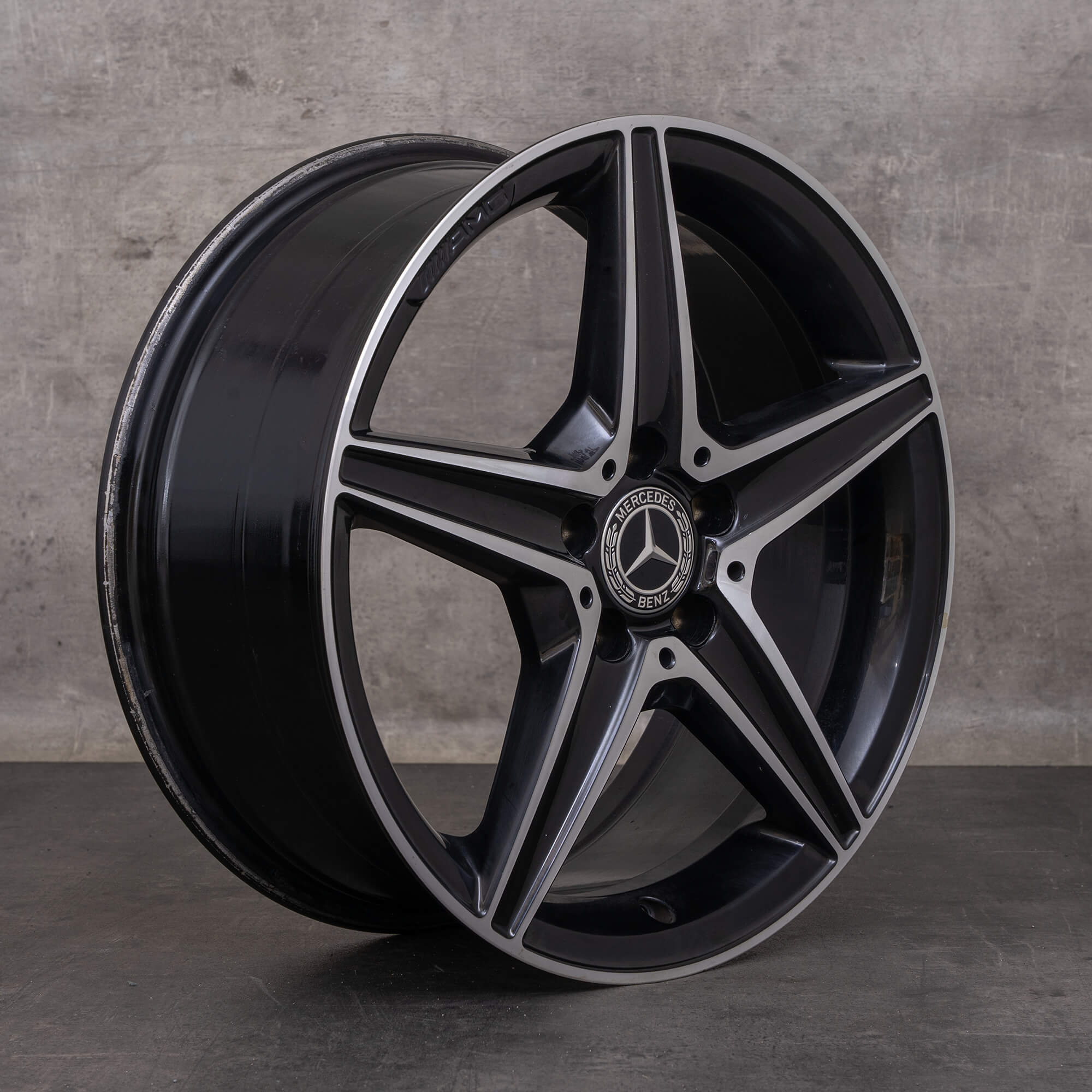 OEM Mercedes Benz C-Class AMG C43 C450 Sport Rim 18 inch W205 S205 C205 A205 A2054014800 black ...