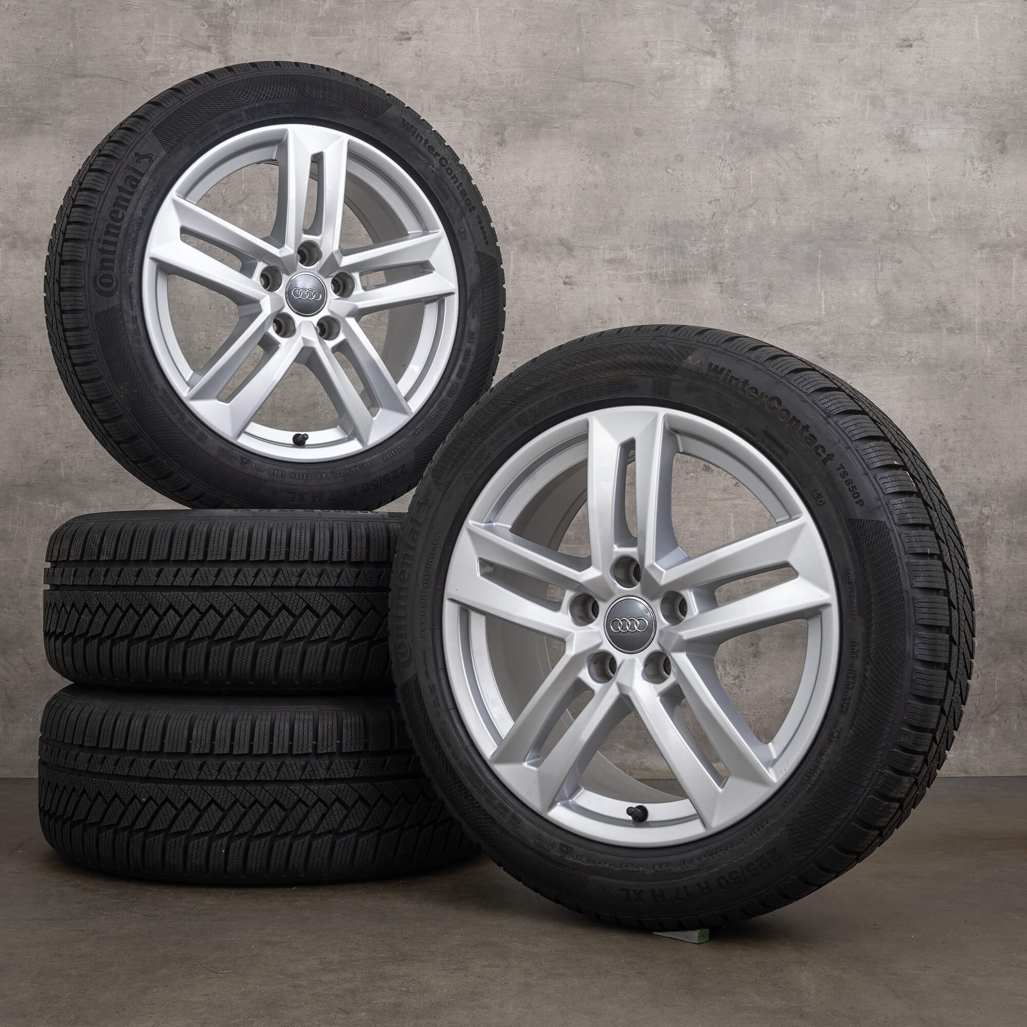 OEM Audi A4 S4 8W B9 17 inch rims winter tires 8W0601025P wheels silver