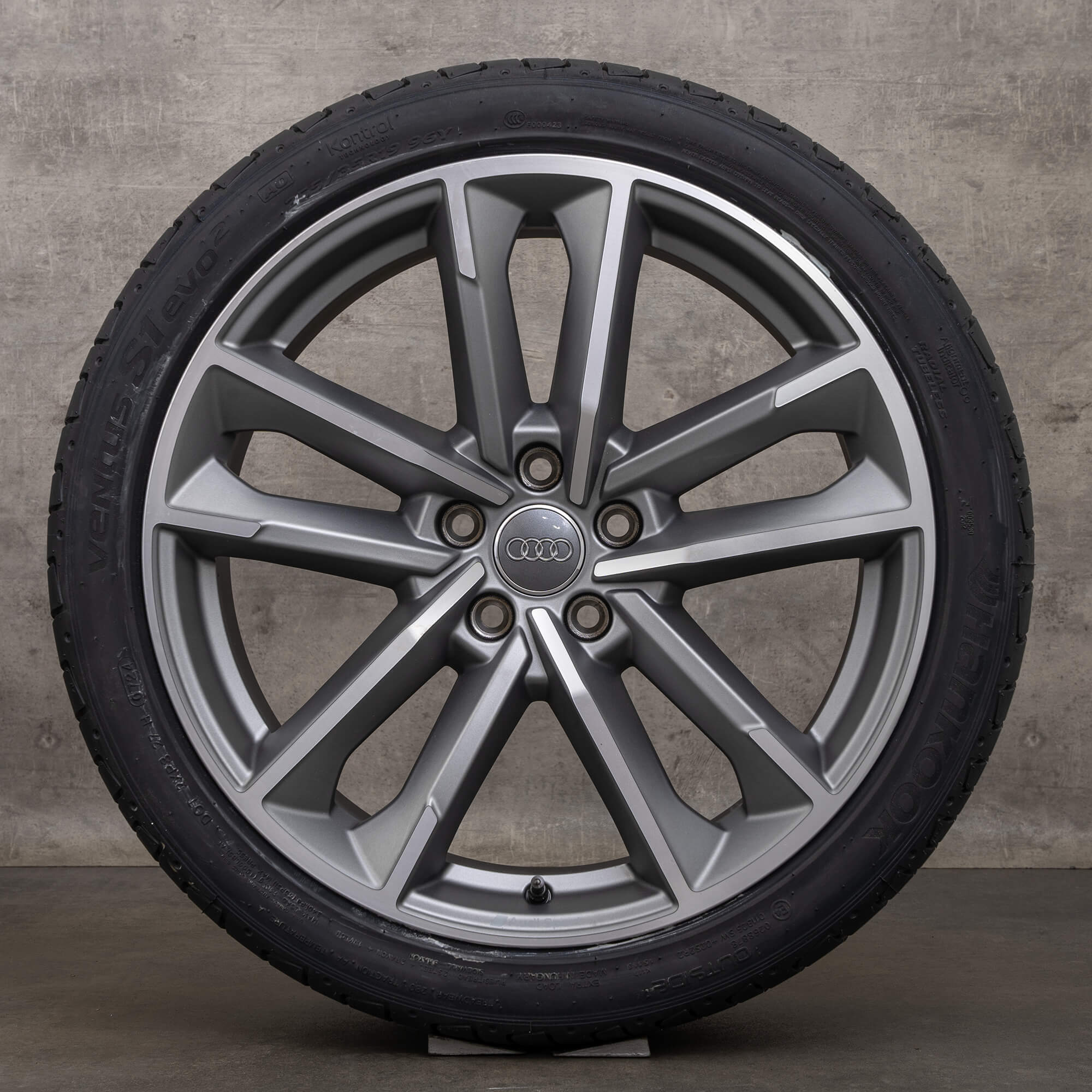 Audi A5 S5 8W B9 summer wheels 19 inch rims tires 8W0601025DC aluminum