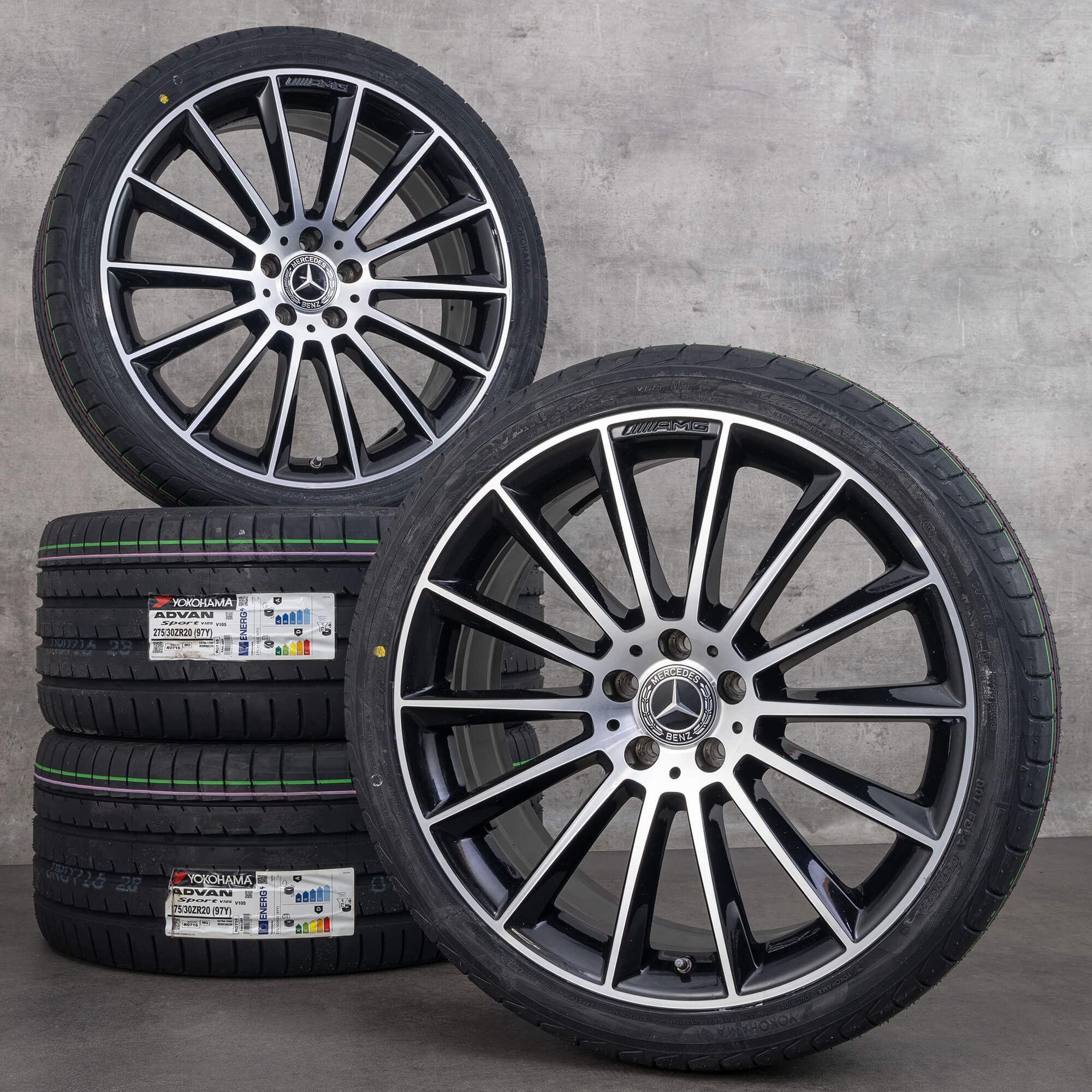 OEM AMG Mercedes Benz E Class E43 E53 rims 20 inch W213 summer tires A2134013900 A2134012300 ...