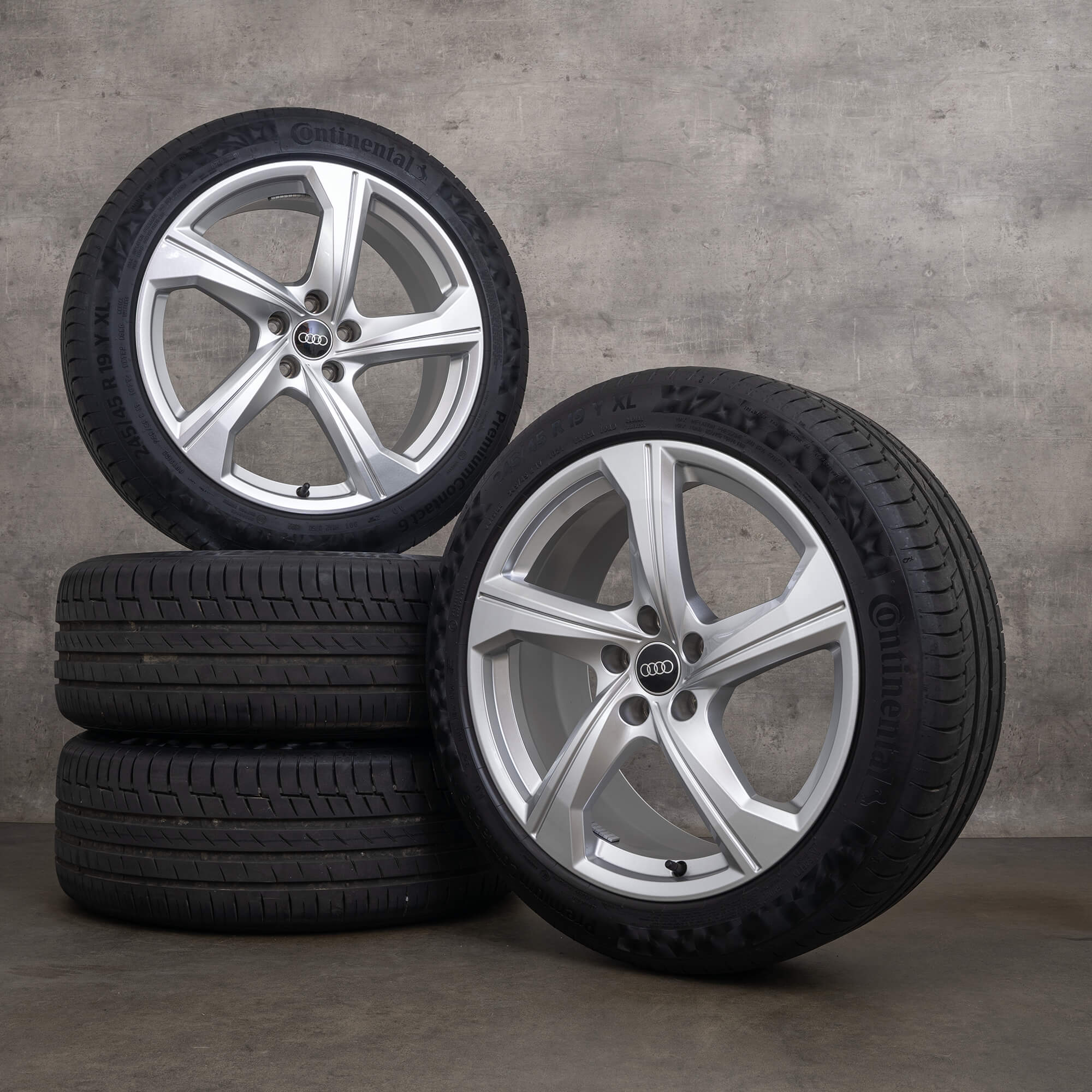 OEM Audi A6 S6 19 inch 4K C8 rims summer tires 4K0601025AJ silver wheels