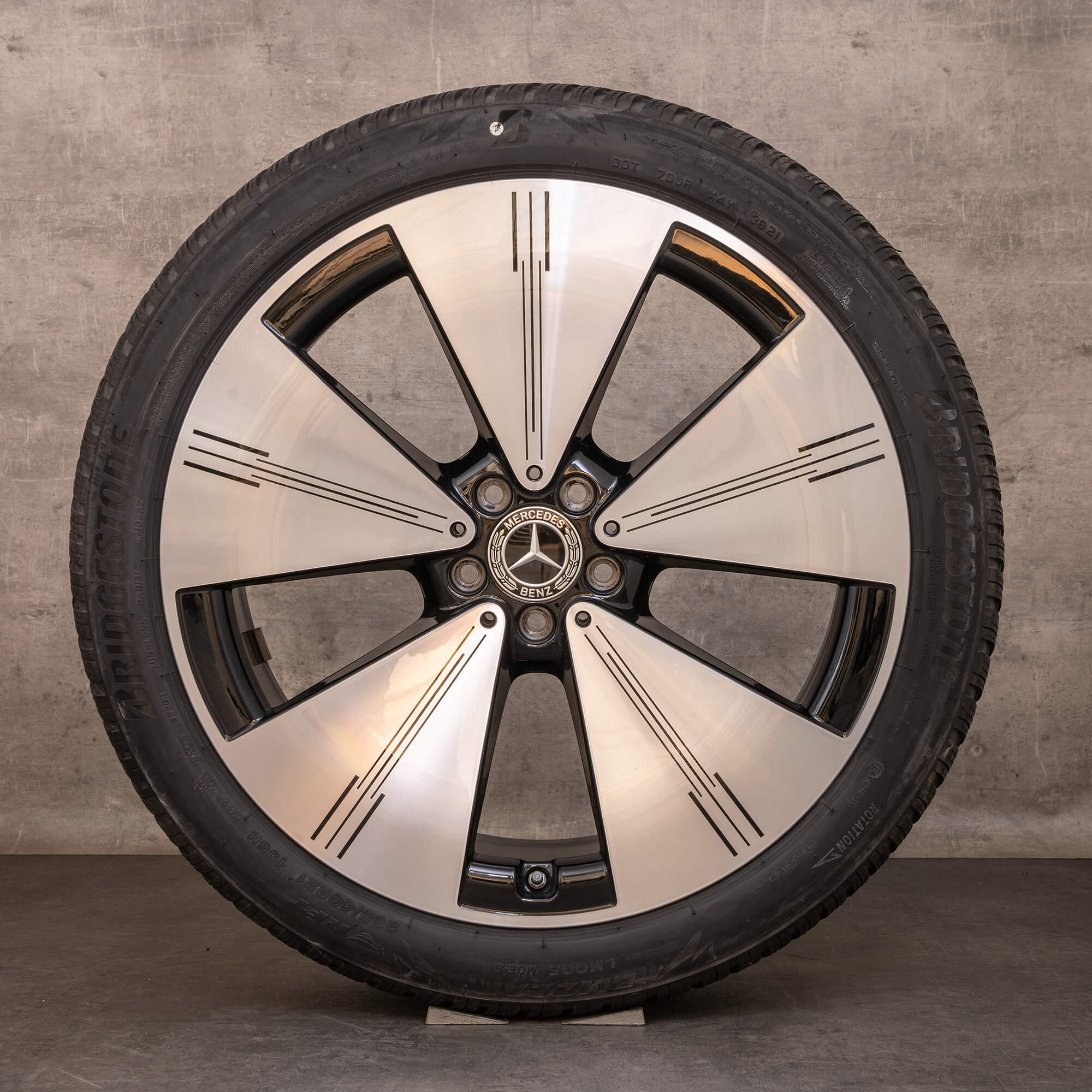 Original Mercedes Benz EQS jante vară 21 inch V297 A2974011100 negru ...