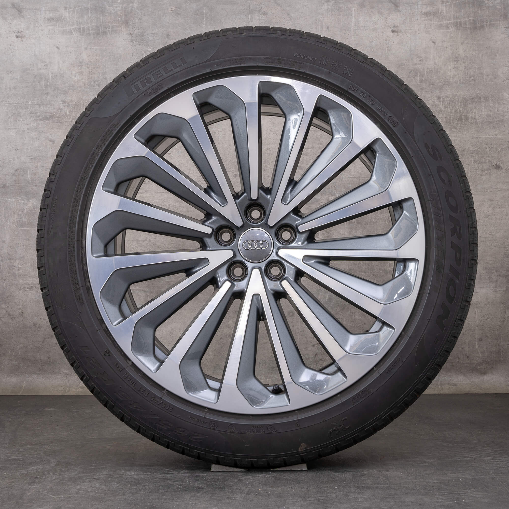 Original Audi Q8 e-tron vinterhjul 21 tum GE fälgar / fälg 4KE601025G ...