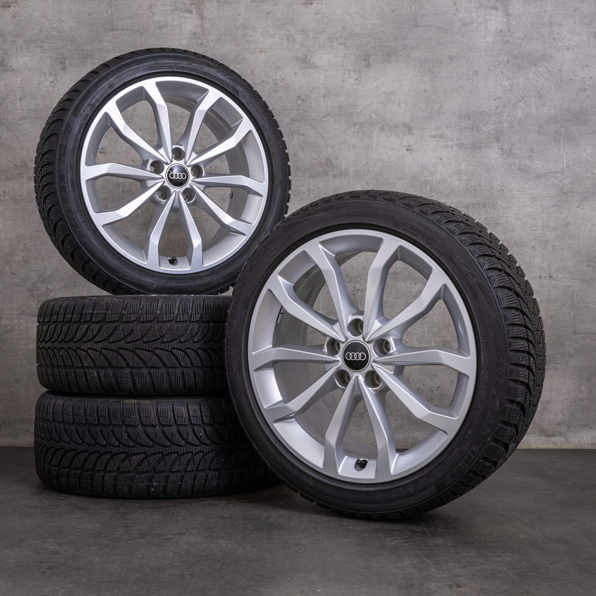 OEM Audi A4 S4 snow tire packages 18 inch B9 8W rims 8W0601025ED silver ...