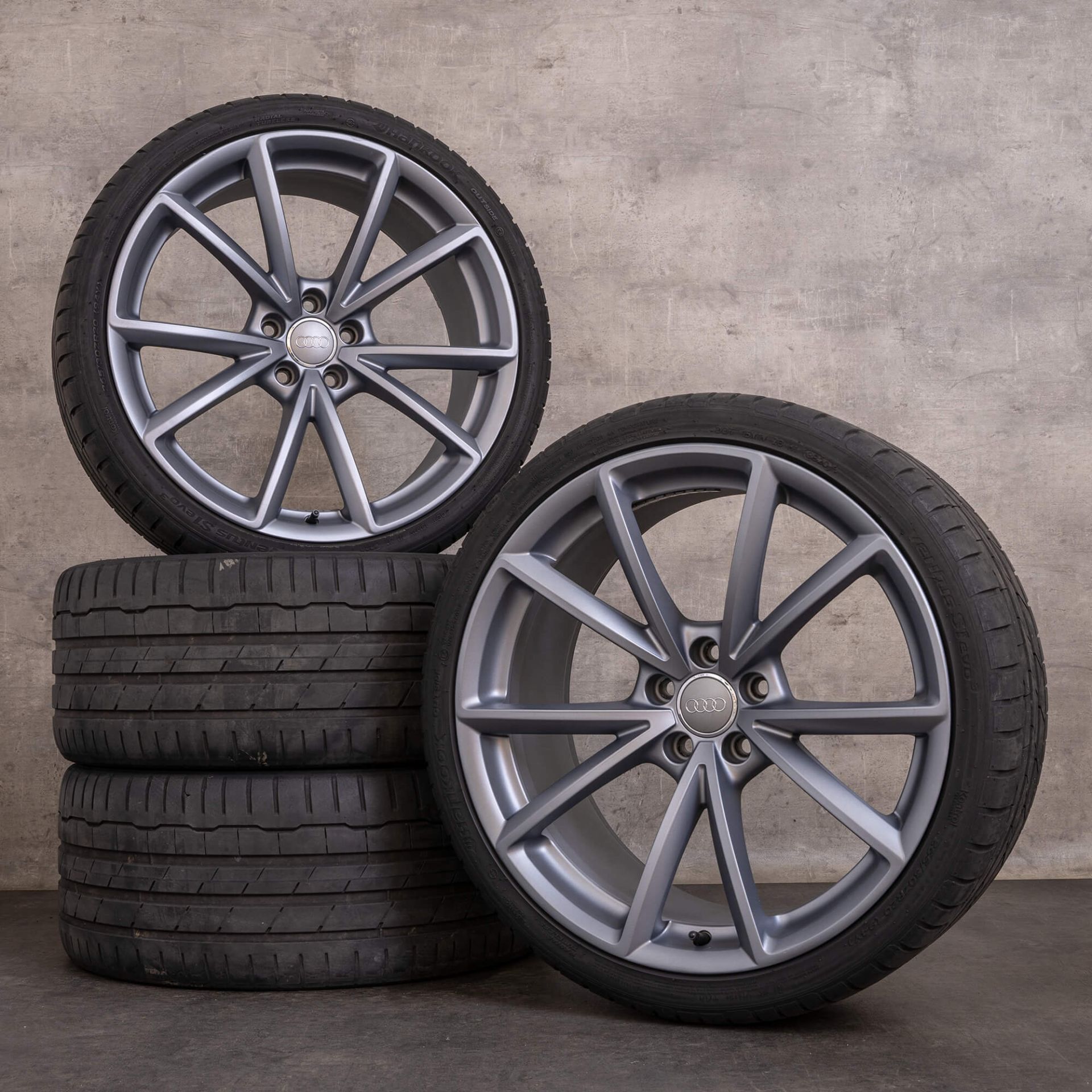 OEM Audi A5 S5 rims 20 inch 8T 8F B8 summer wheels 8T0601025CQ titan matt