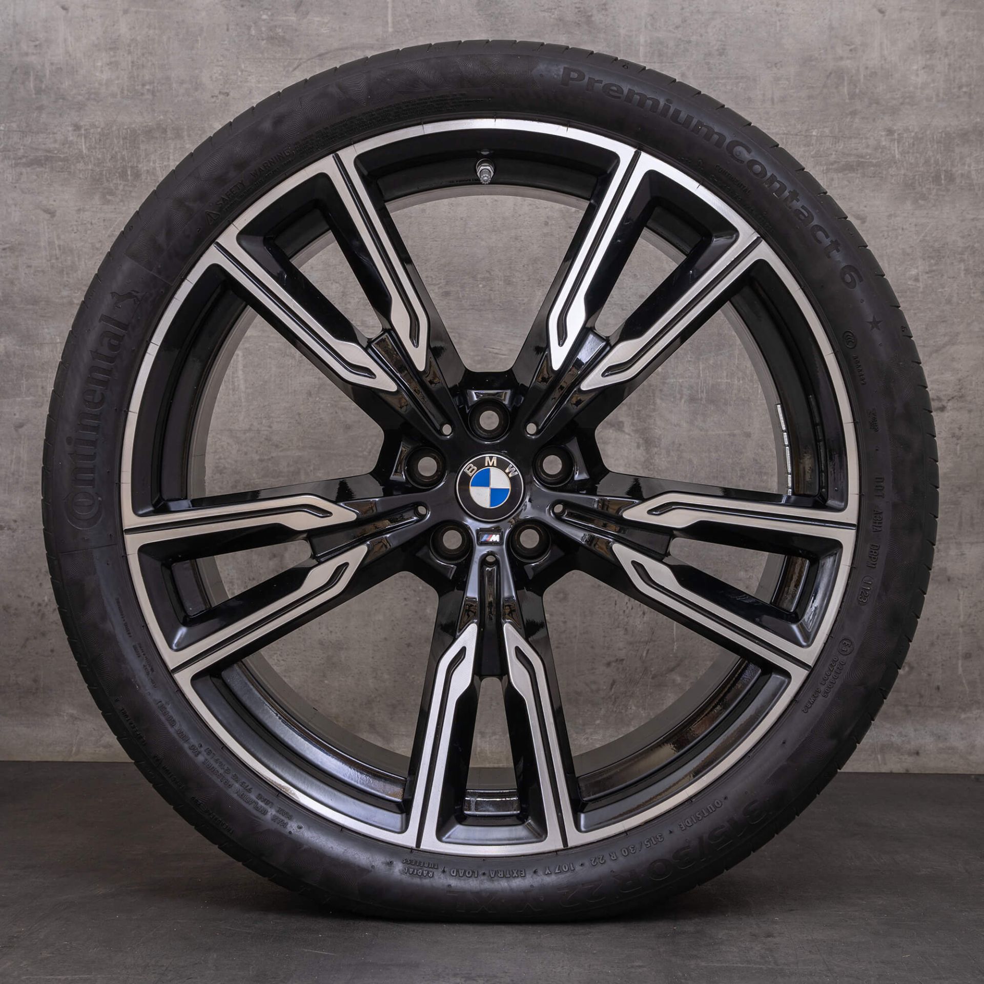 Original BMW X5 X6 Felgen 22 Zoll G05 G06 Sommerräder 747 M 6856025 6856026 schwarz glanzgedreht