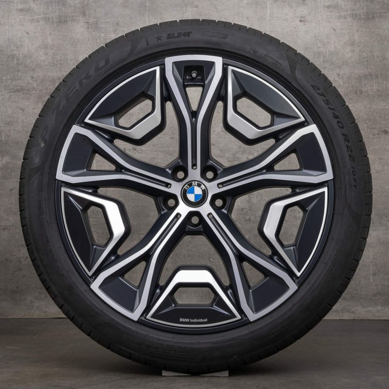 BMW iX i20 summer wheels 22 inch rims tires styling 1021 5A02659 black