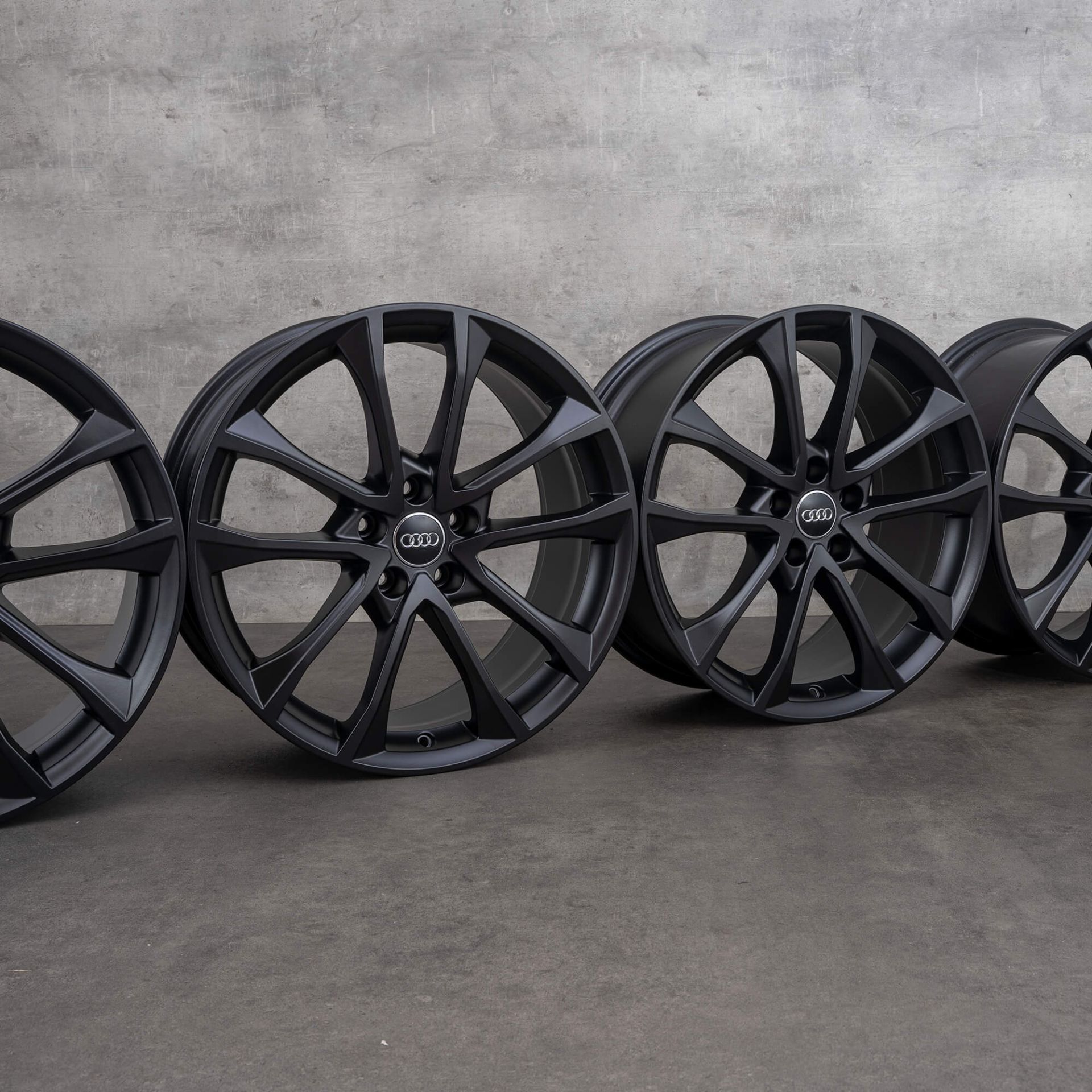 OEM Audi A4 S4 rims 19 inch B9 8W 8W0601025BF black satin finish