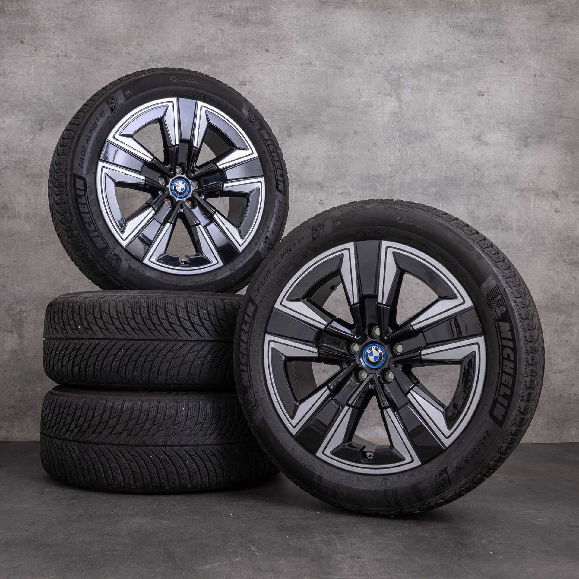 OEM BMW iX3 snow tire packages 19 inch G08 rims 6895627 Styling 842 jet ...